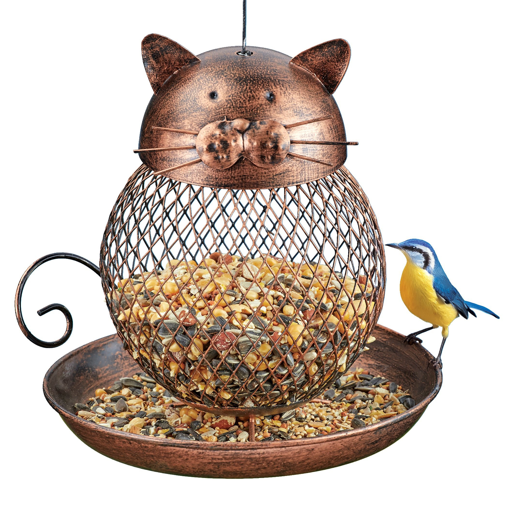 Arlmont & Co. Bronze Coloured Cat-Shaped Wire Mesh Body Hanging ...