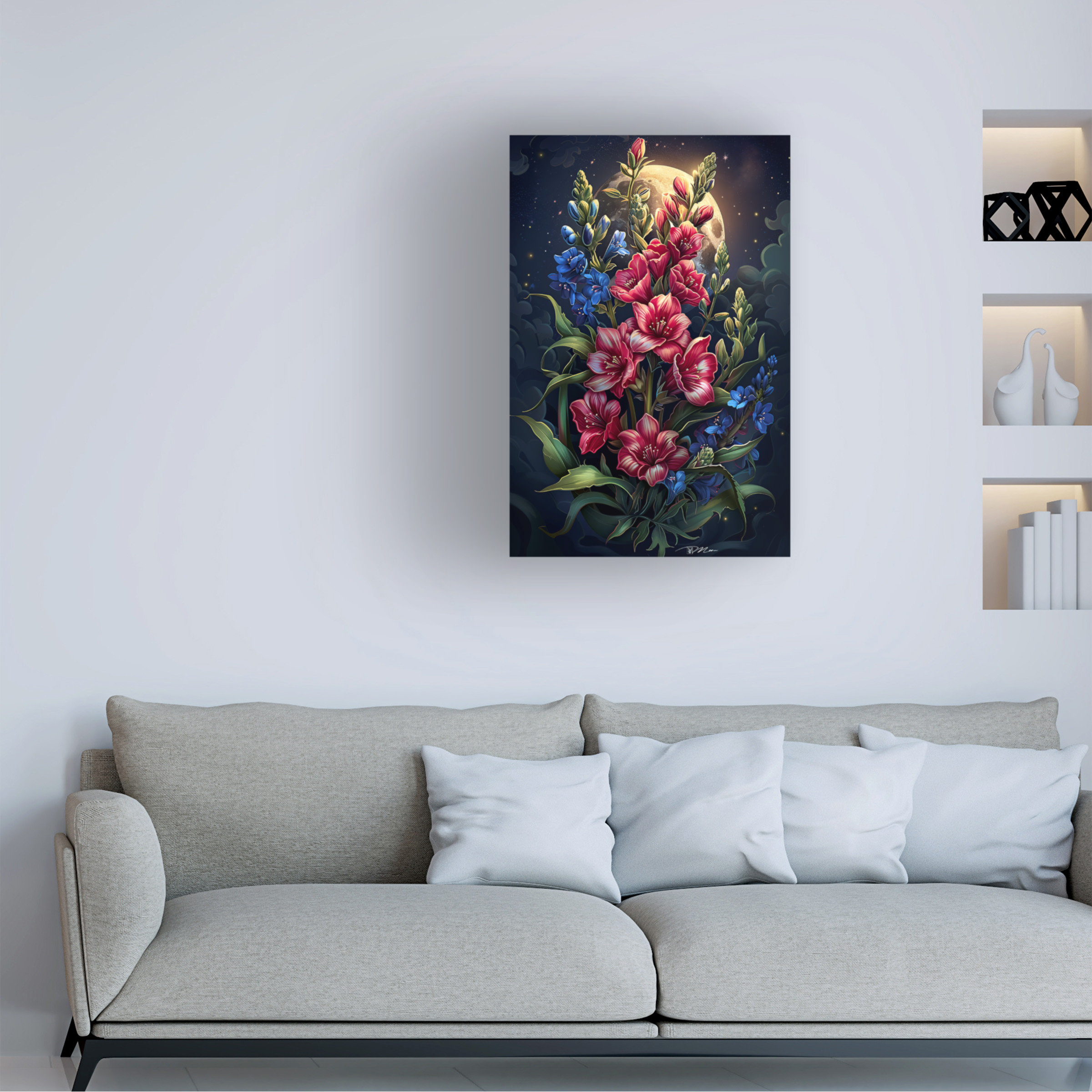 Trademark Fine Art Momart Lunar Snaptastic Red And Blue Canvas Art ...