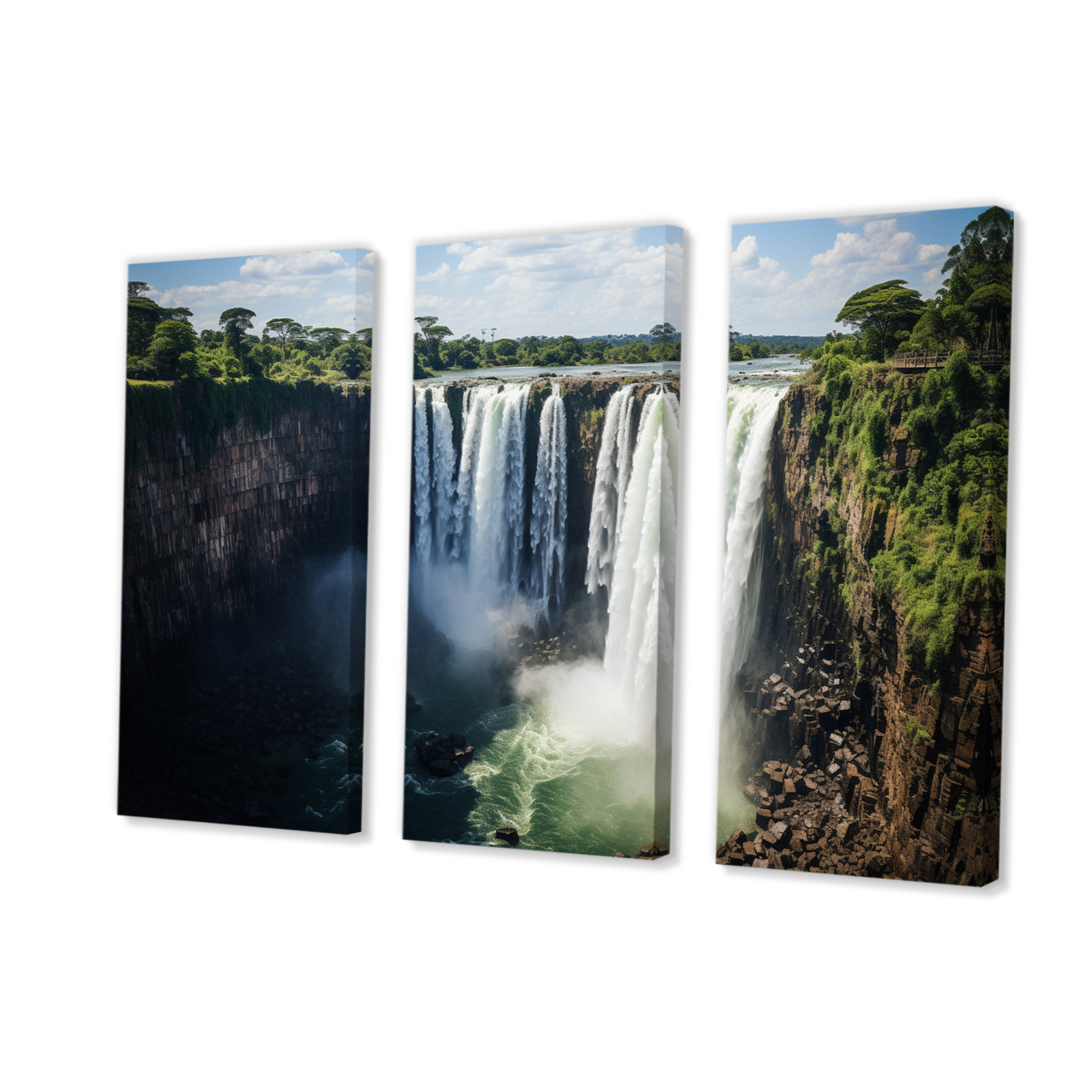 Millwood Pines Africa Victoria Falls Zimbabwe On Canvas 3 Pieces Print ...