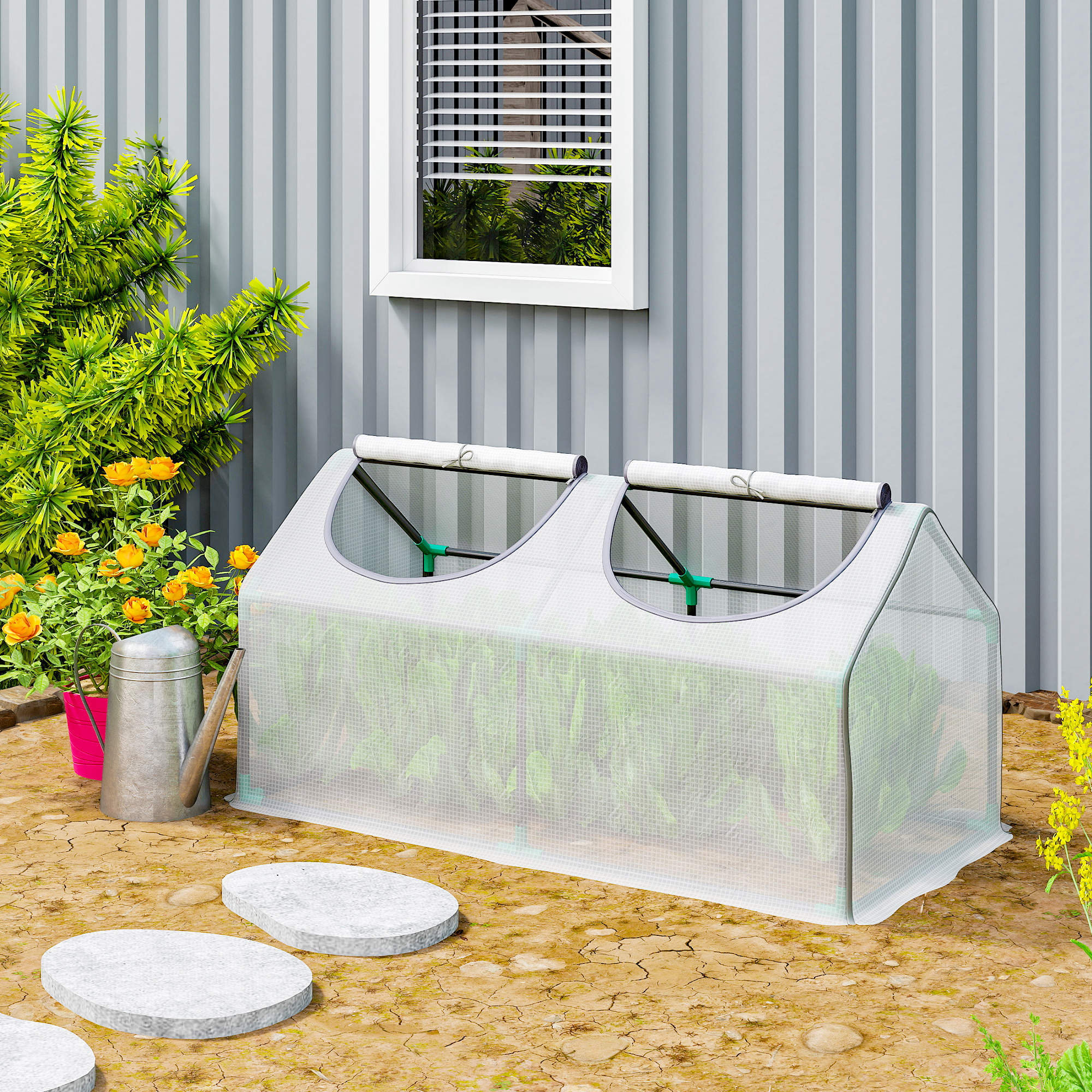 Outsunny 47" x 24" x 24" Portable Mini Tunnel Greenhouse Garden Warm ...