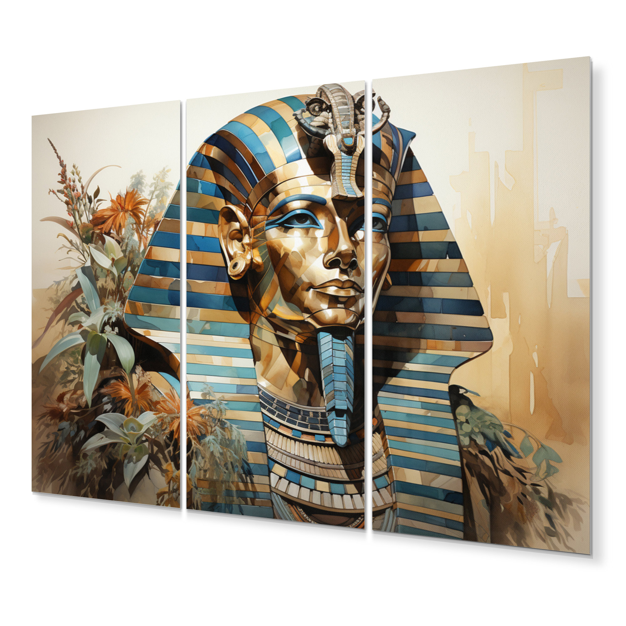DesignArt Egypt Sphinxs Gaze - Egypt Metal Wall Decor Set | Wayfair