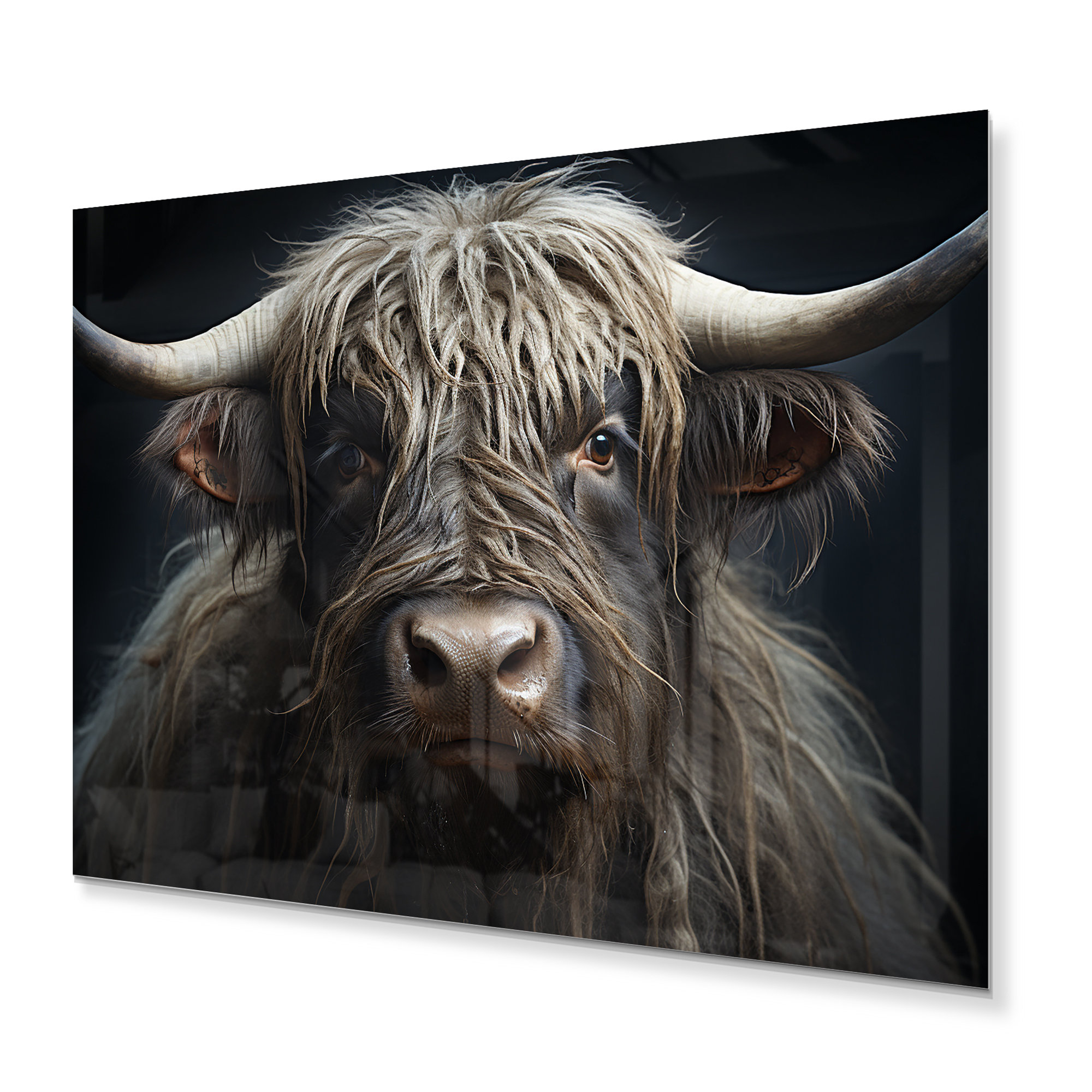 Millwood Pines Black and White Yaks Portrait I - Animals Metal Wall ...