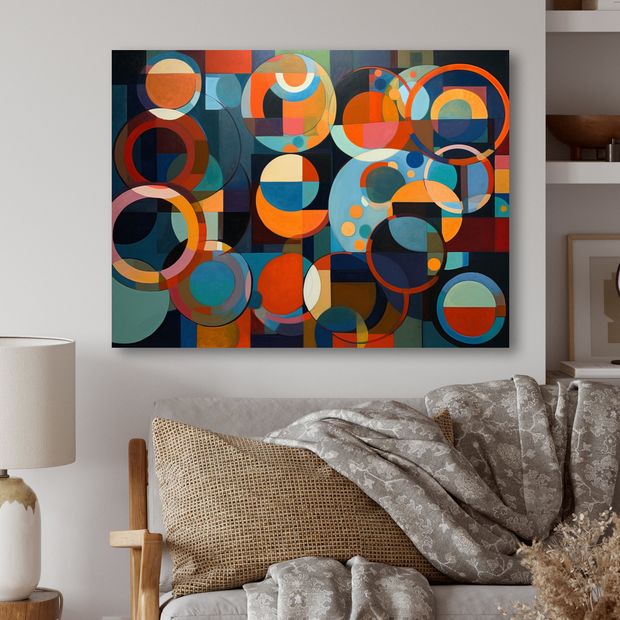 Wrought Studio™ Orange Blue Geometry Unleashed I - Abstract Shapes ...