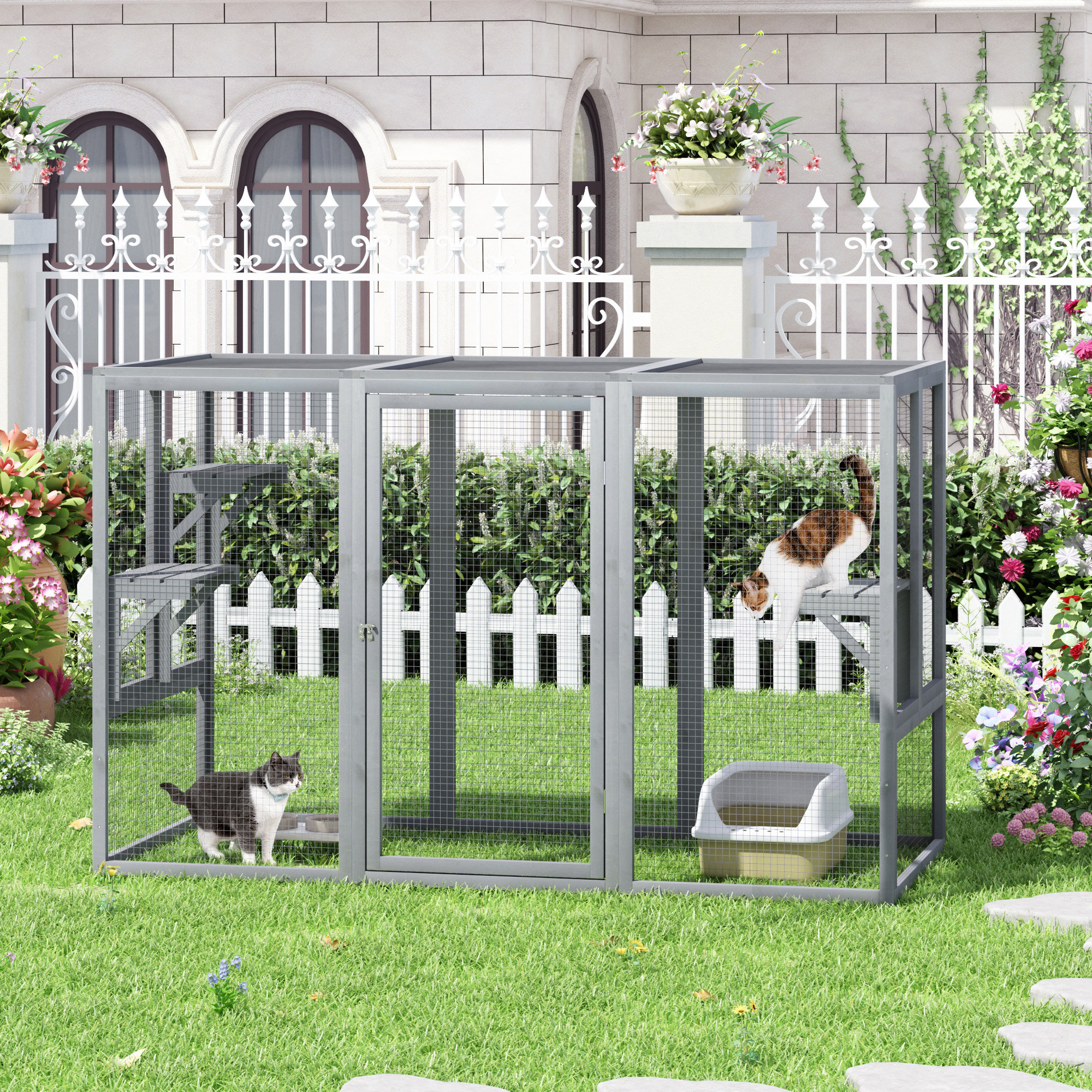 Tucker Murphy Pet™ Chamika Outdoor Cat Cage Enclosure, Playpen ...