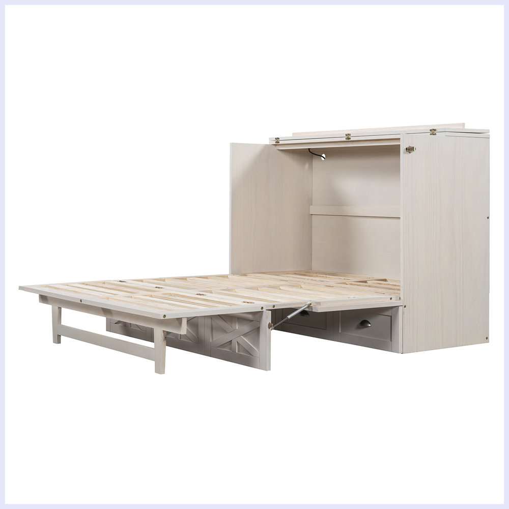 Red Barrel Studio® Modern Murphy Bed with Large Drawers | Wayfair