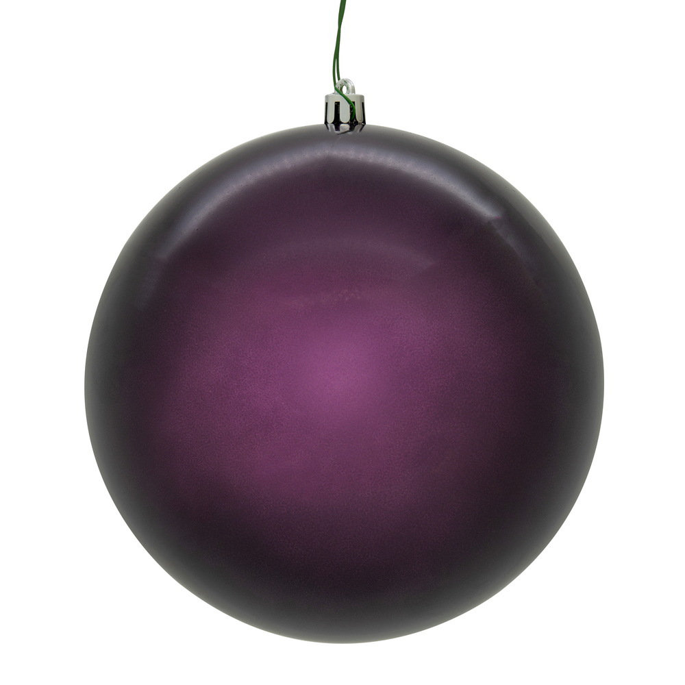 The Holiday Aisle® 4" Plum Pearl Seamless Ball UV Drilled. Includes 6 ...