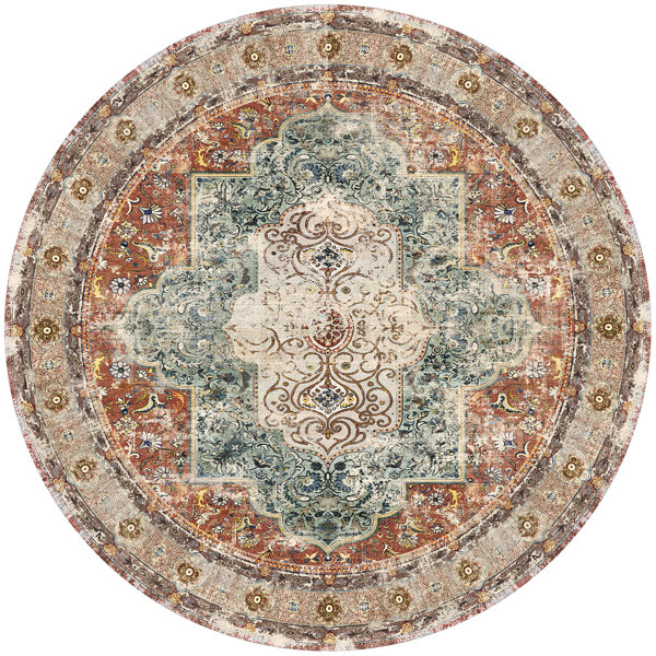 Bungalow Rose Machine Washable Oriental Medallion Soft Rug & Reviews ...