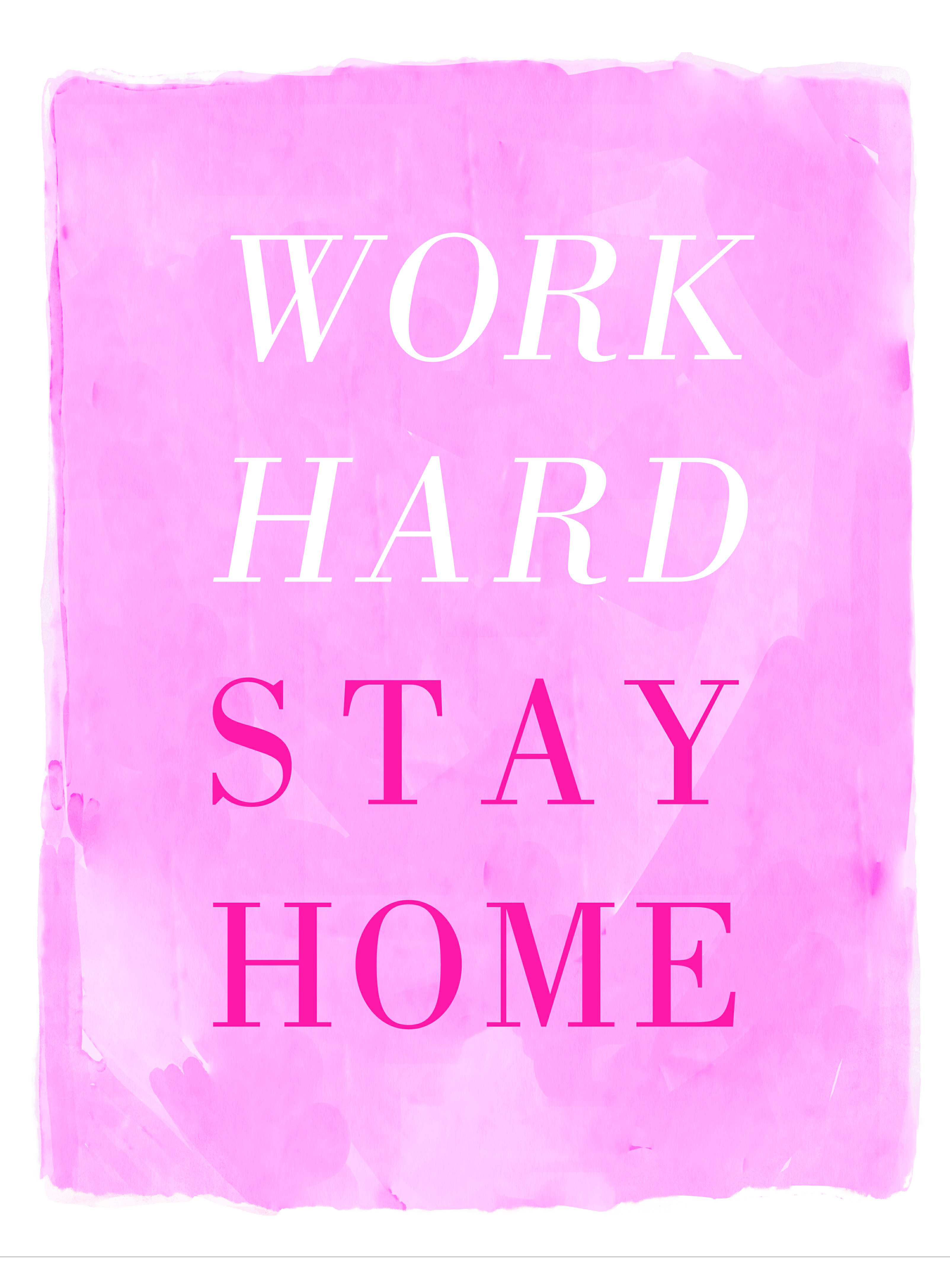 Trinx Work Hard Stay Home - Wrapped Canvas Print - Wayfair Canada