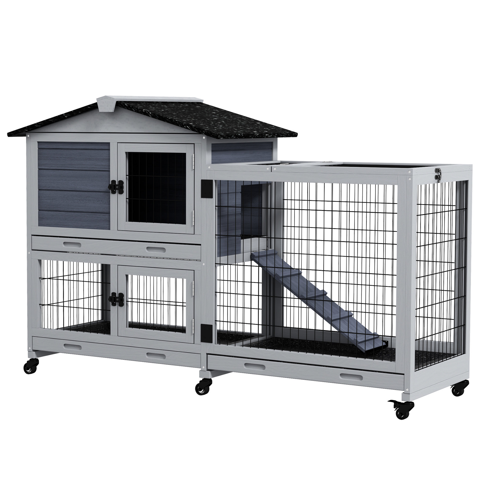 Tucker Murphy Pet™ 2-story Rabbit Cage With Slide Out Tray, 59.8"x20.9 ...