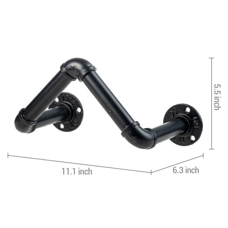 MyGift Wall Mounted Garden Black Pipe Hose Reel Holder | Wayfair