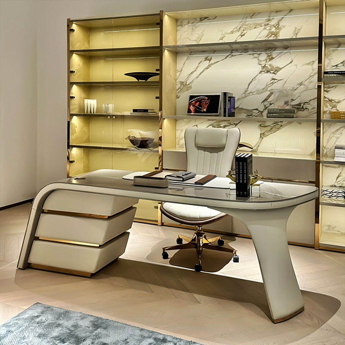 Recon Furniture Oval Solid Wood Top Executive Desk - Wayfair Canada