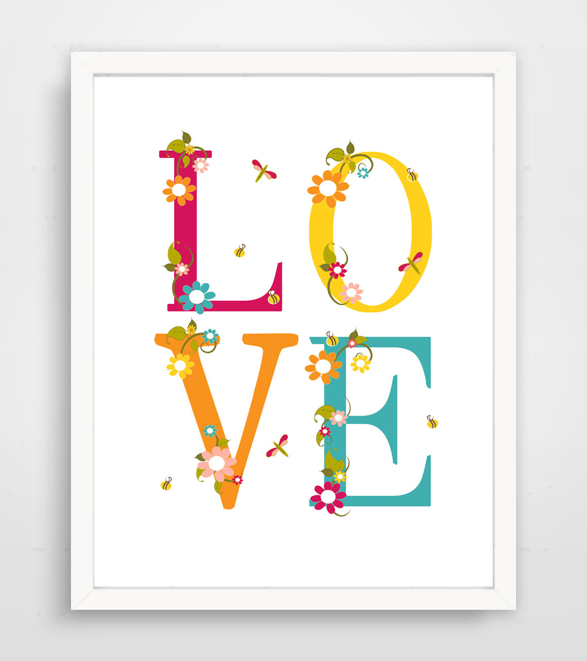 Finny and Zook Love Floral Personalized Paper Print - Wayfair Canada