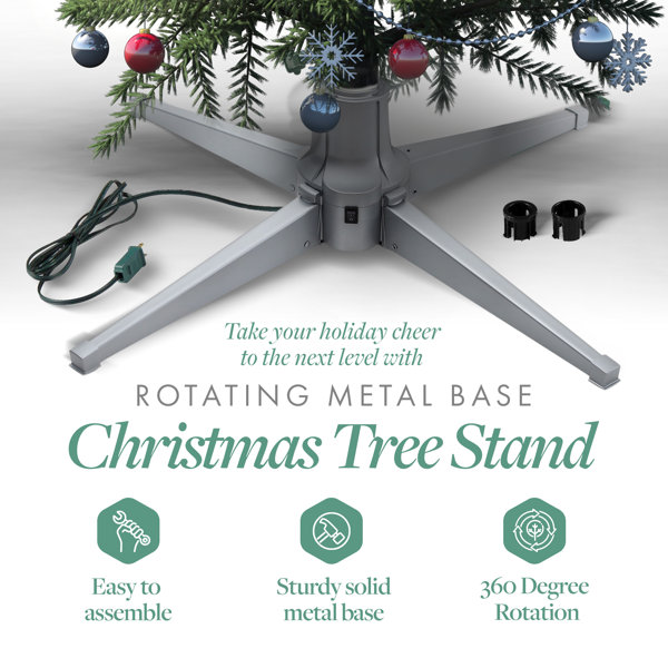 Latitude Run® Rotating Tree Stand Base with Cascade Quick Set 7-Ft Pre ...