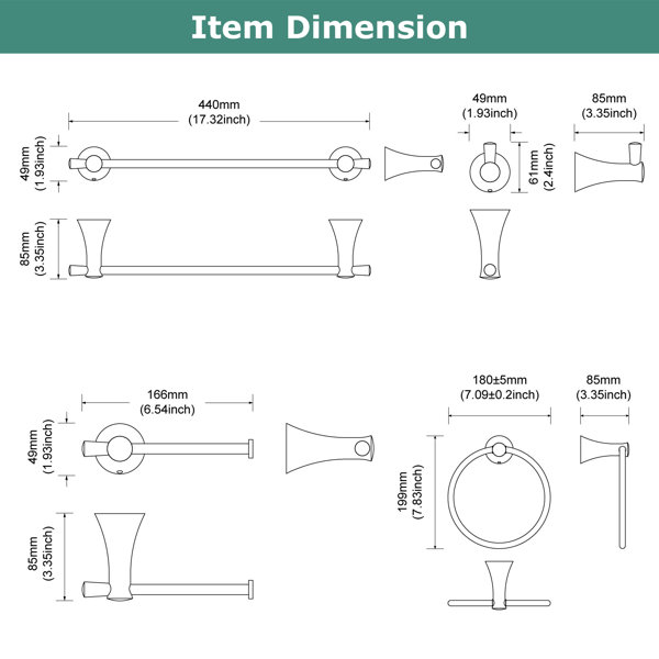 Parlos Home 4 Piece Bathroom Hardware Set | Wayfair