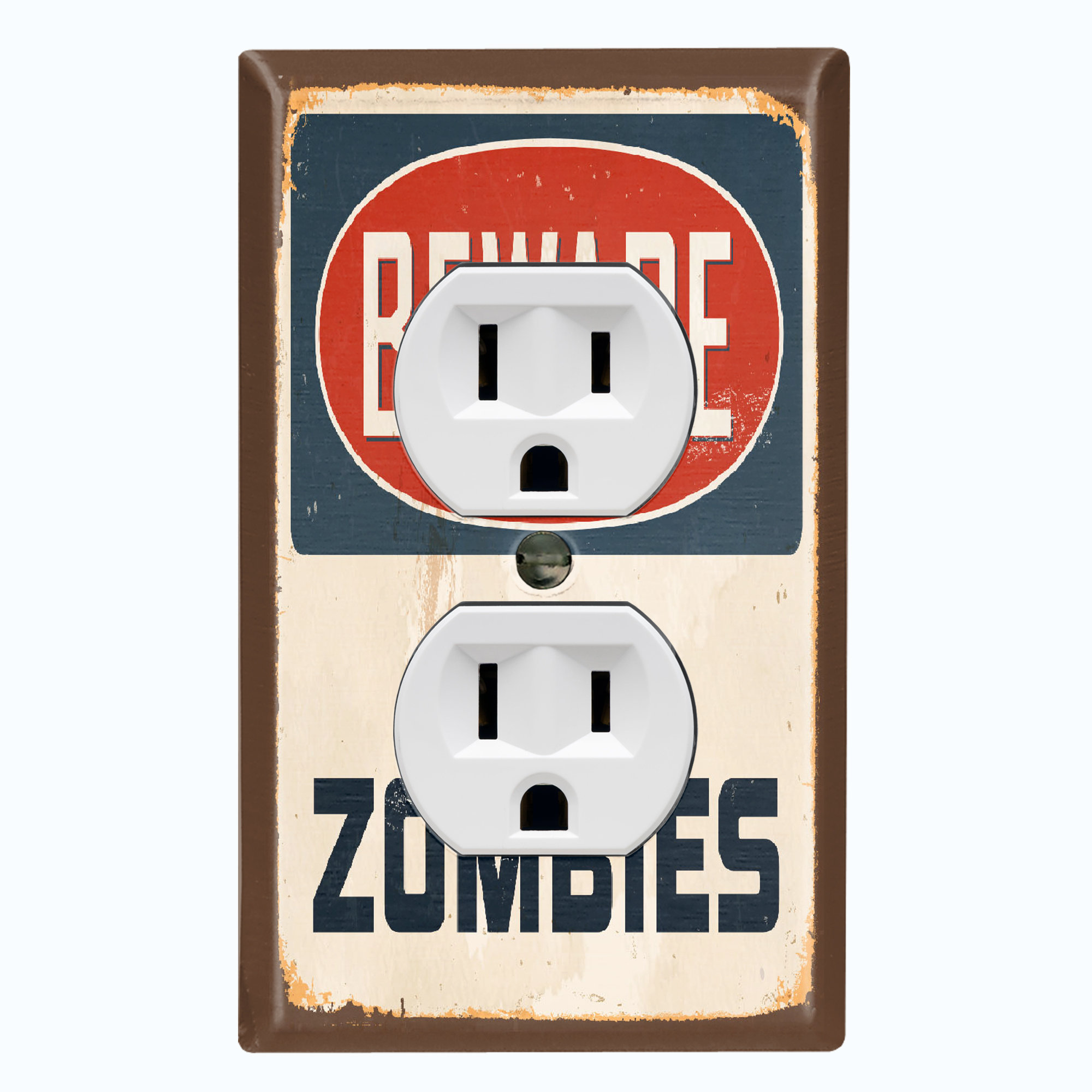 WorldAcc Metal Light Switch Plate Outlet Cover (Zombie Sign - Single ...