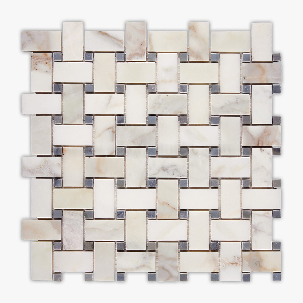 Calacatta Tile Calacatta Gold Polished 1X2 Basketweave Bardiglio Dot ...