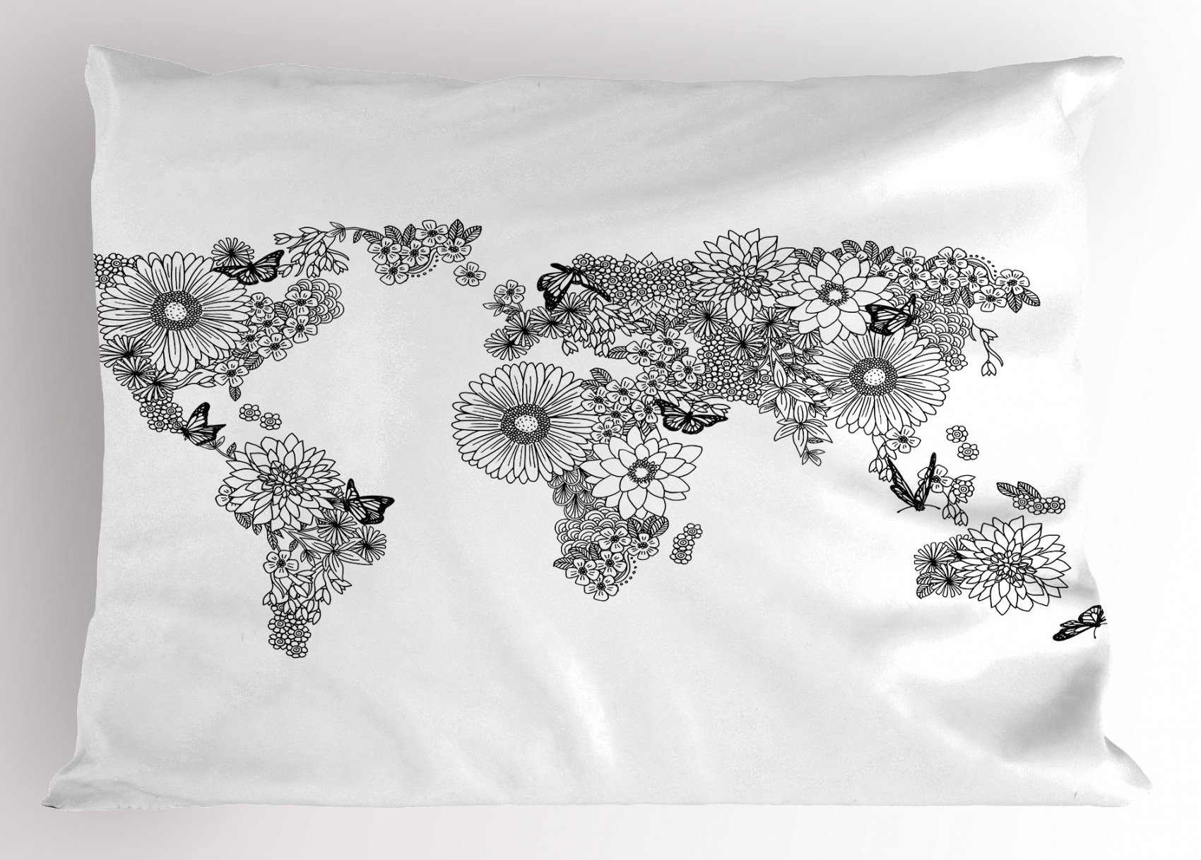 Ambesonne Floral World Map Sham | Wayfair