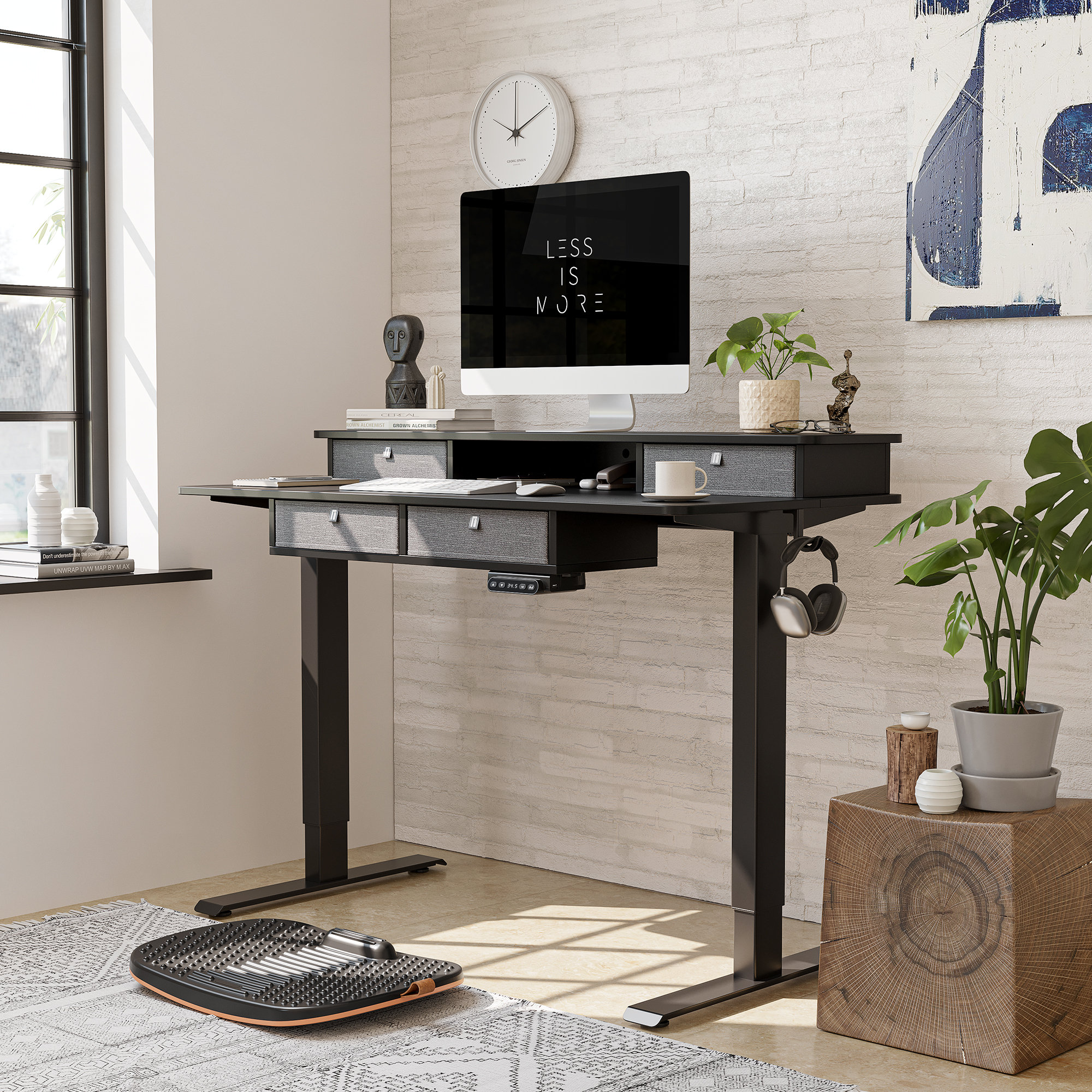 Inbox Zero Euri Height Adjustable Standing Desk & Reviews | Wayfair