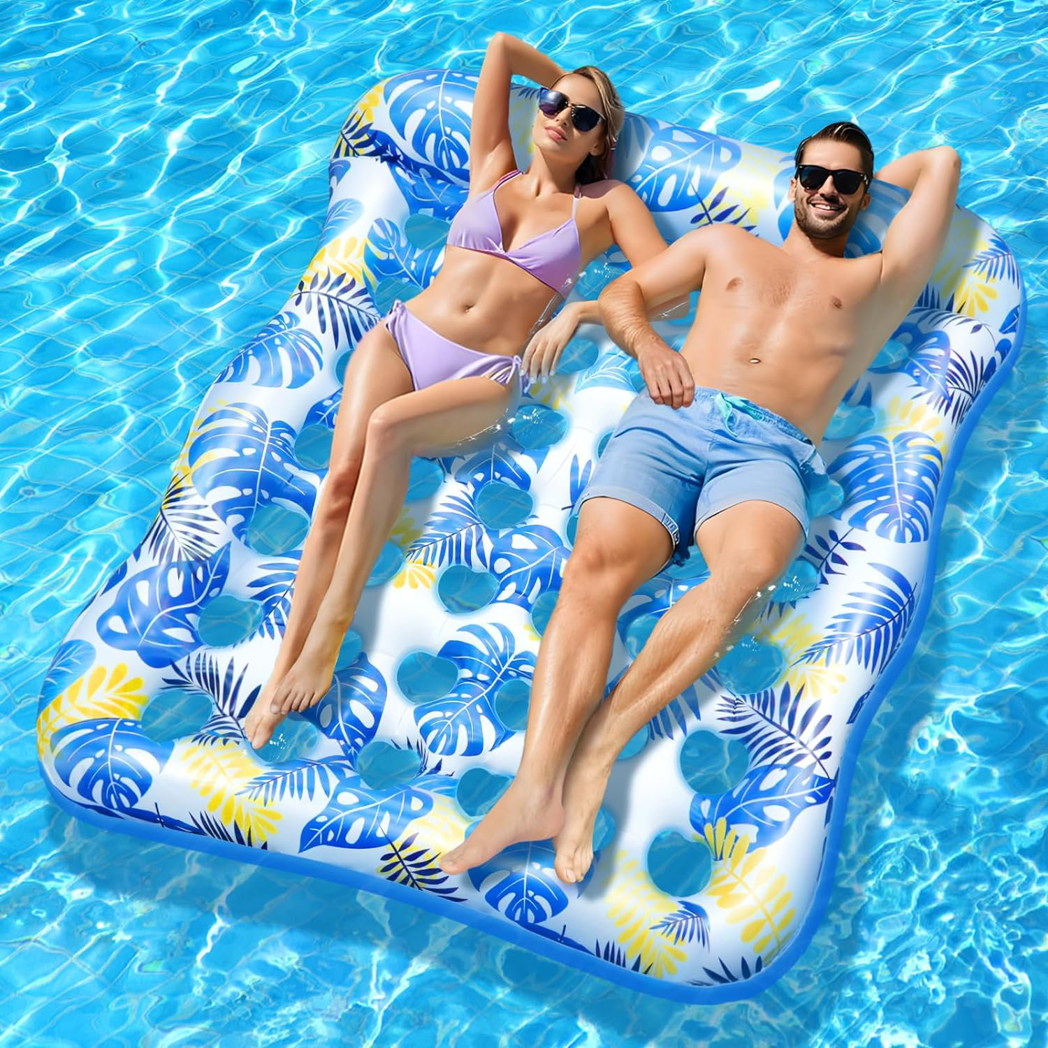 Utibia Inflatable Pool Floats Adult, Tanning Pool Float with Headrest ... Utibia Inflatable Pool Floats Adult, Tanning Pool Float with Headrest ...