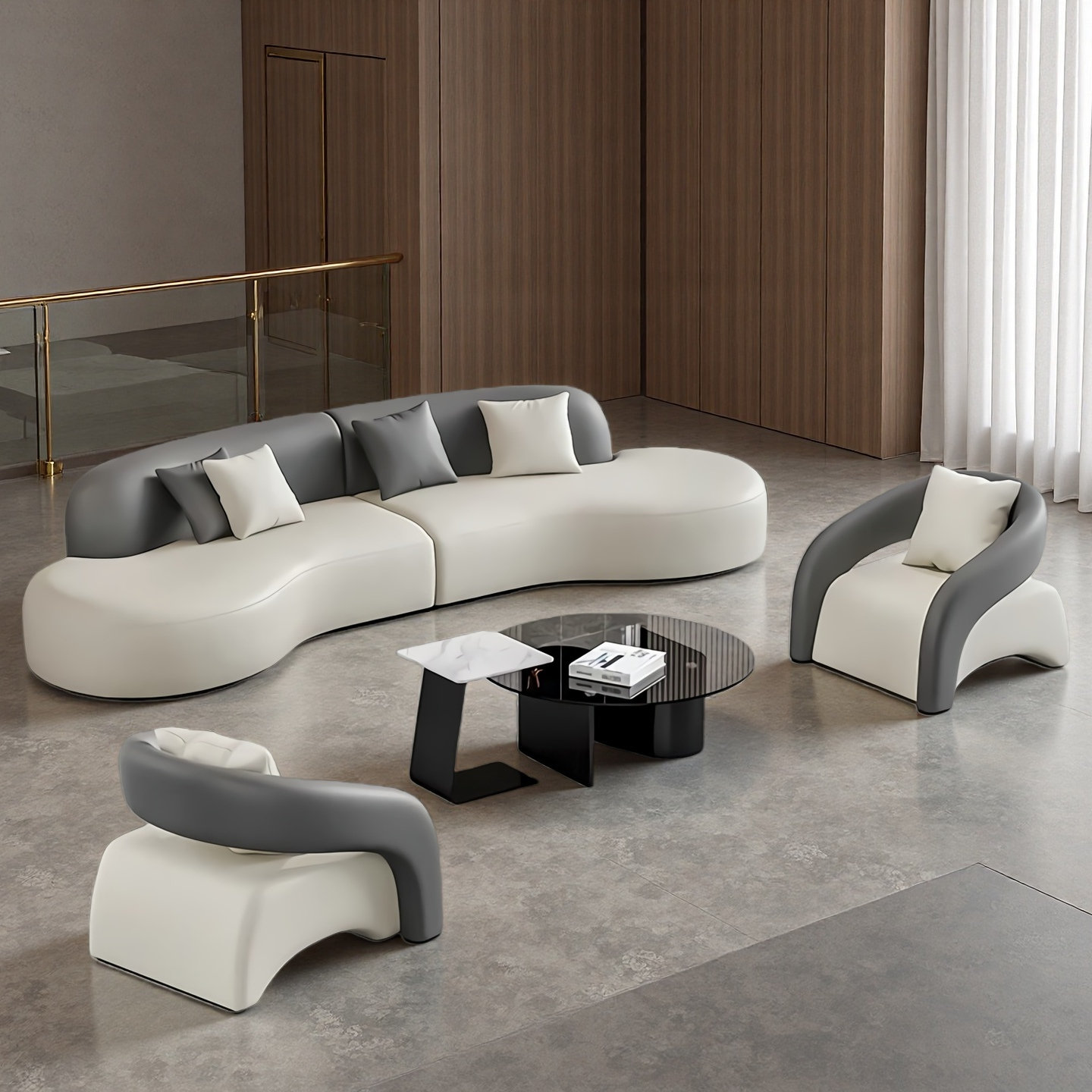 Elamer Modern Simple Faux Leather Arc Reception Sets - Wayfair Canada