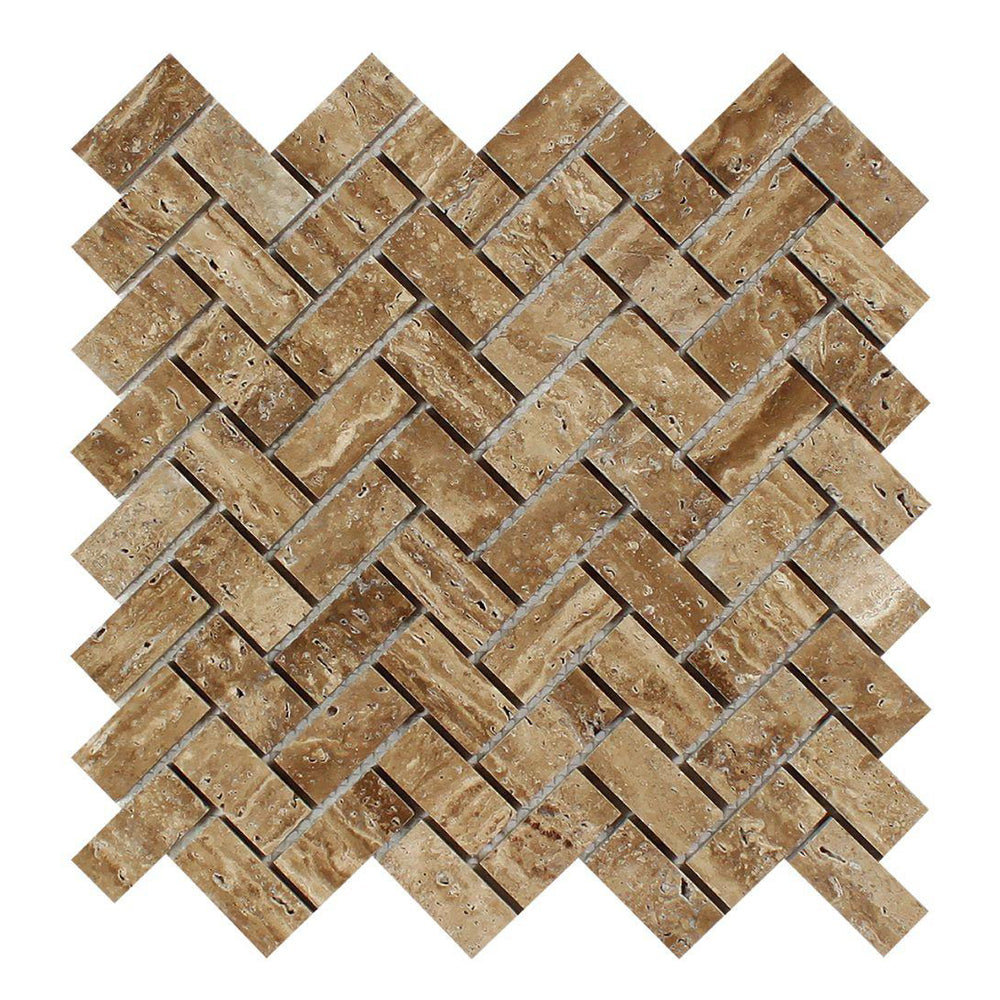 Stone & Tile Shoppe, Inc. Noche Exotic Travertine Herringbone Mosaic ...