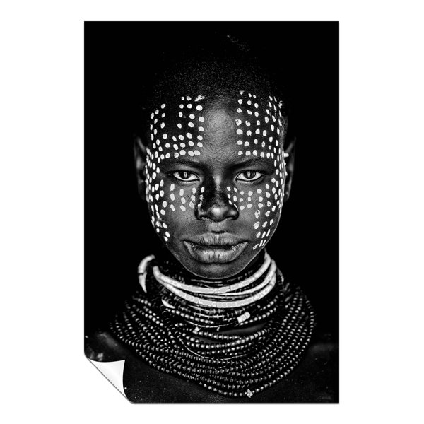 Panther Print Woman In Dotted Face Paint Portrait Artistic - No Frame ...