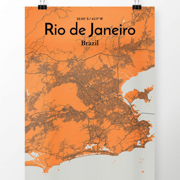 OurPoster.com " Rio De Janeiro City Map " - Wayfair Canada