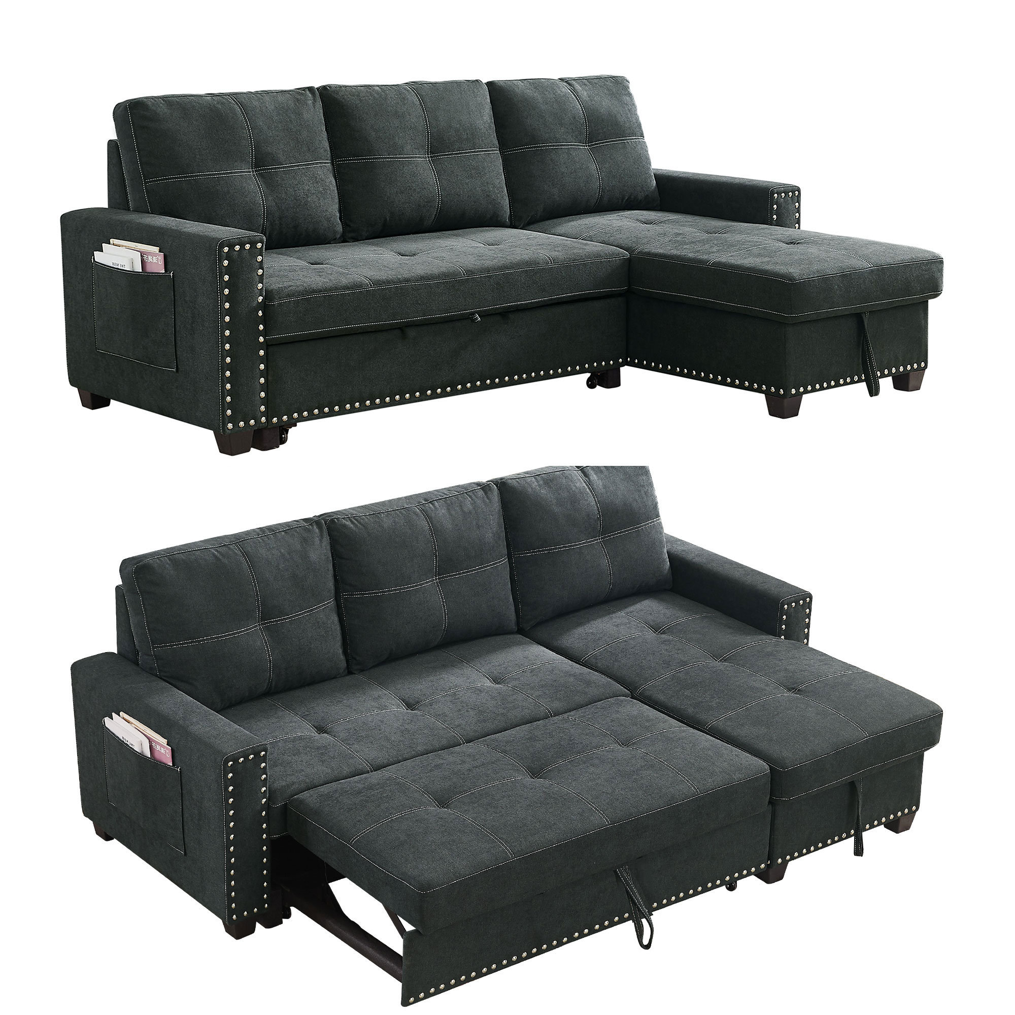 Ebern Designs Jayvien 82'' Upholstered Sleeper Sofa | Wayfair