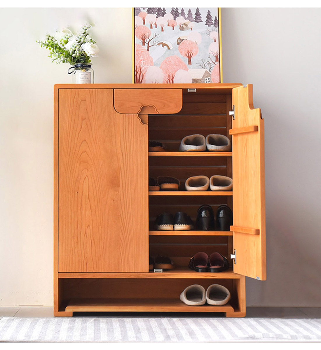 Finesse Furni Vintage carved cherry wood storage cabinet - Wayfair Canada