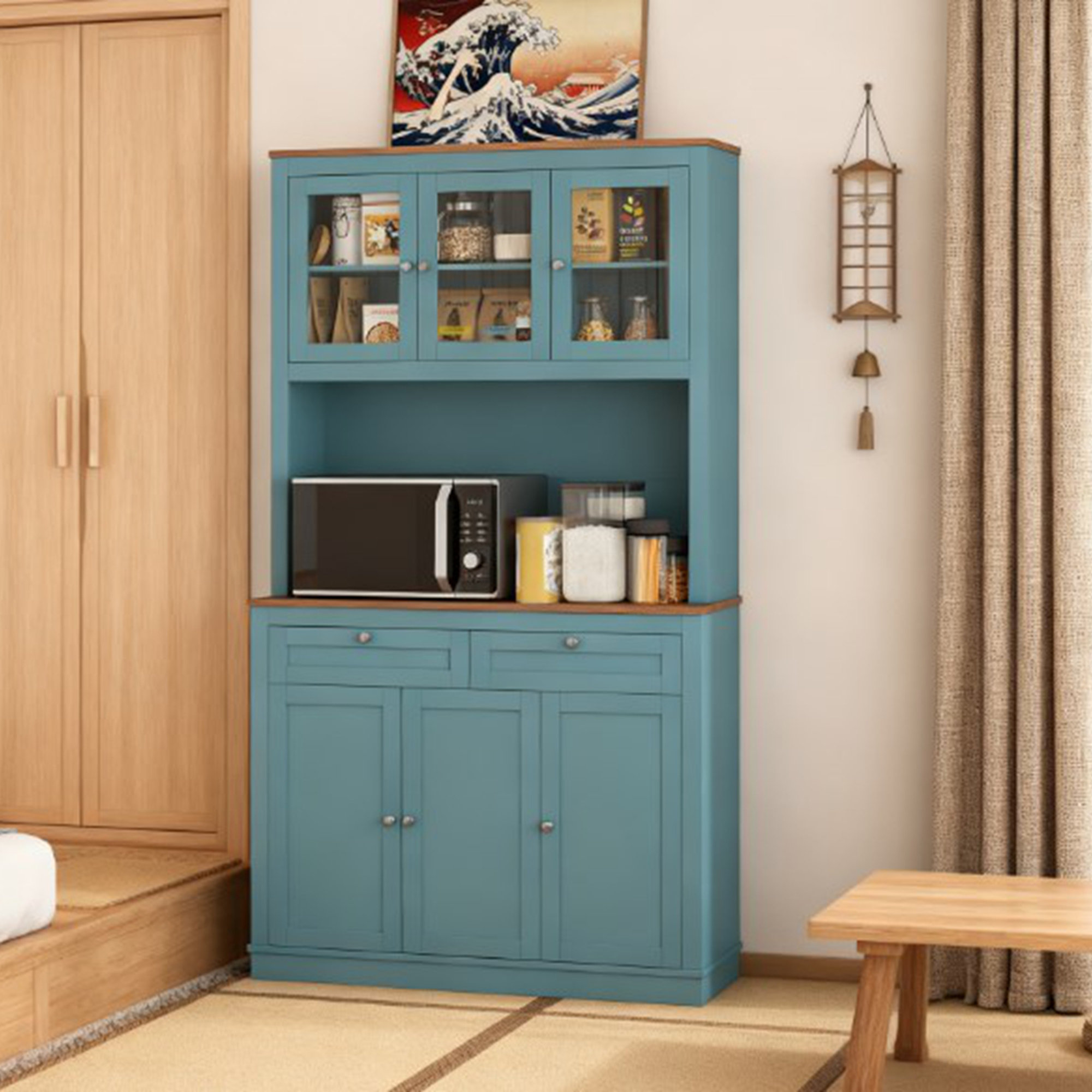Ophelia & Co. Tablettes réglables avec garde-manger, support pour micro ...