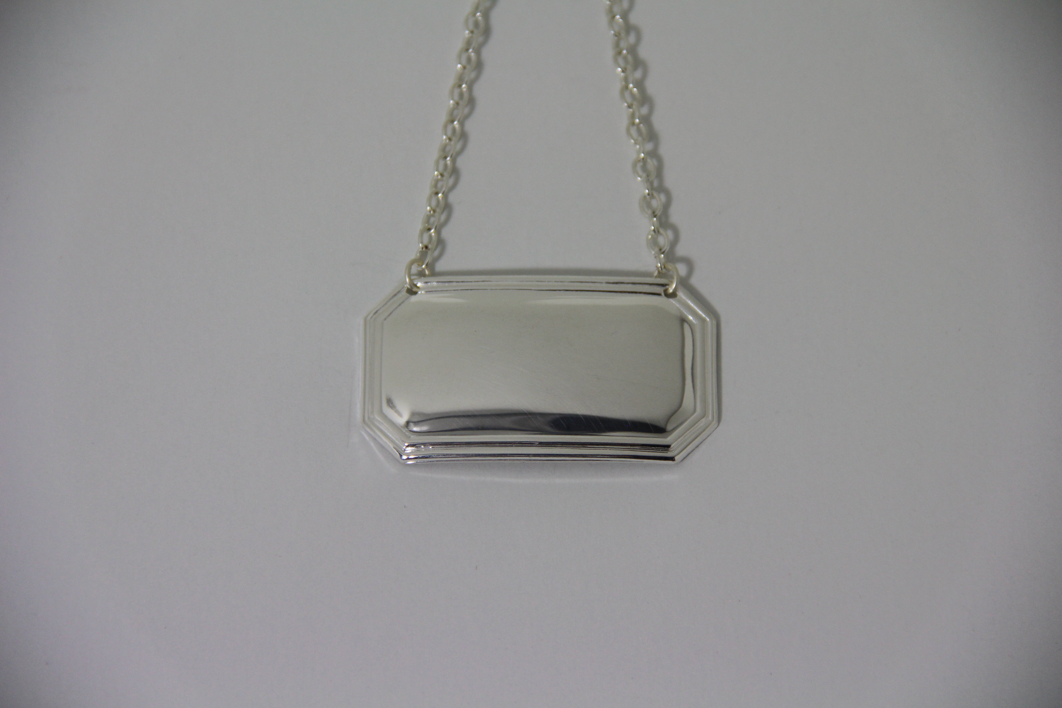 Corbell Silver Company Silver Plate Plain Cut Corner Wine Charm ...