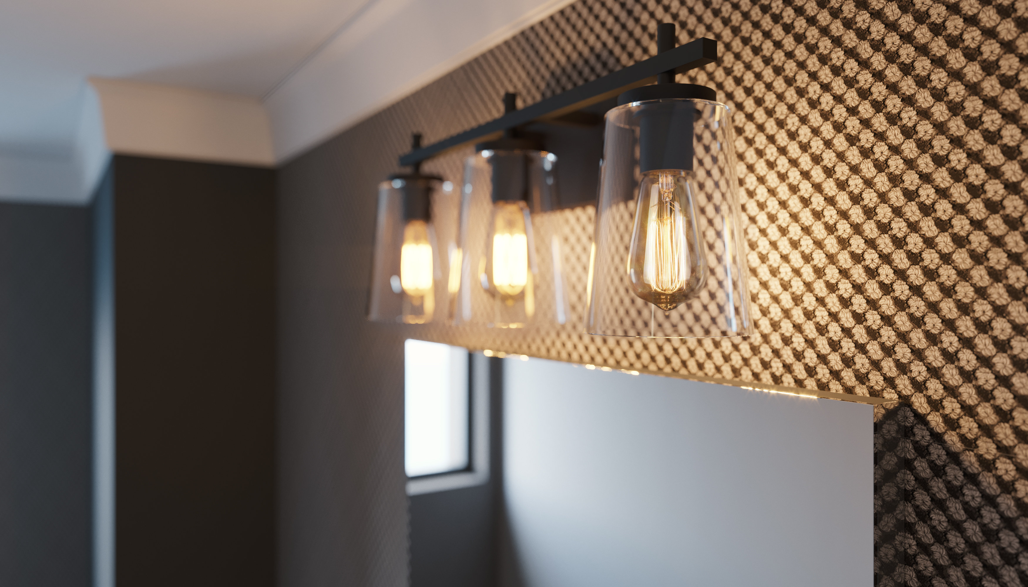 Longshore Tides Beardall 3 - Light Dimmable Black Vanity Light | Wayfair