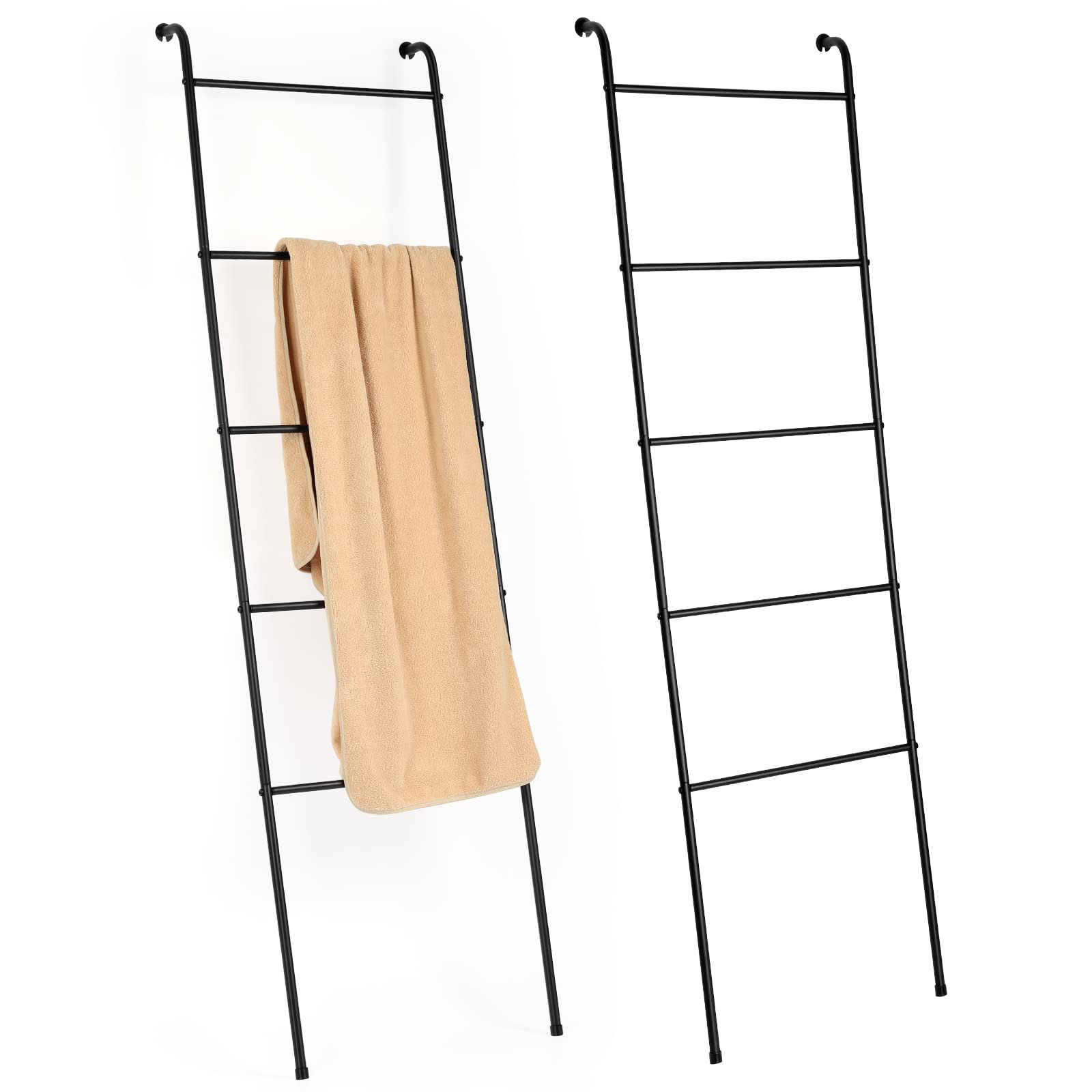 Rebrilliant 2-Piece Metal Blanket Ladder, Black | Wayfair