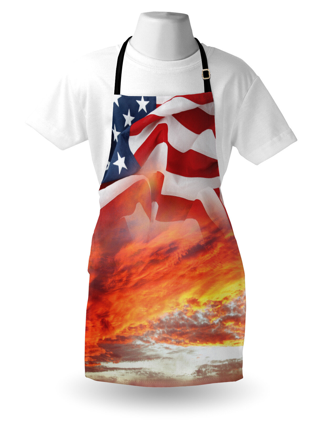 East Urban Home American Flag Apron Unisex, Skyline Clouds, Adult Size ...