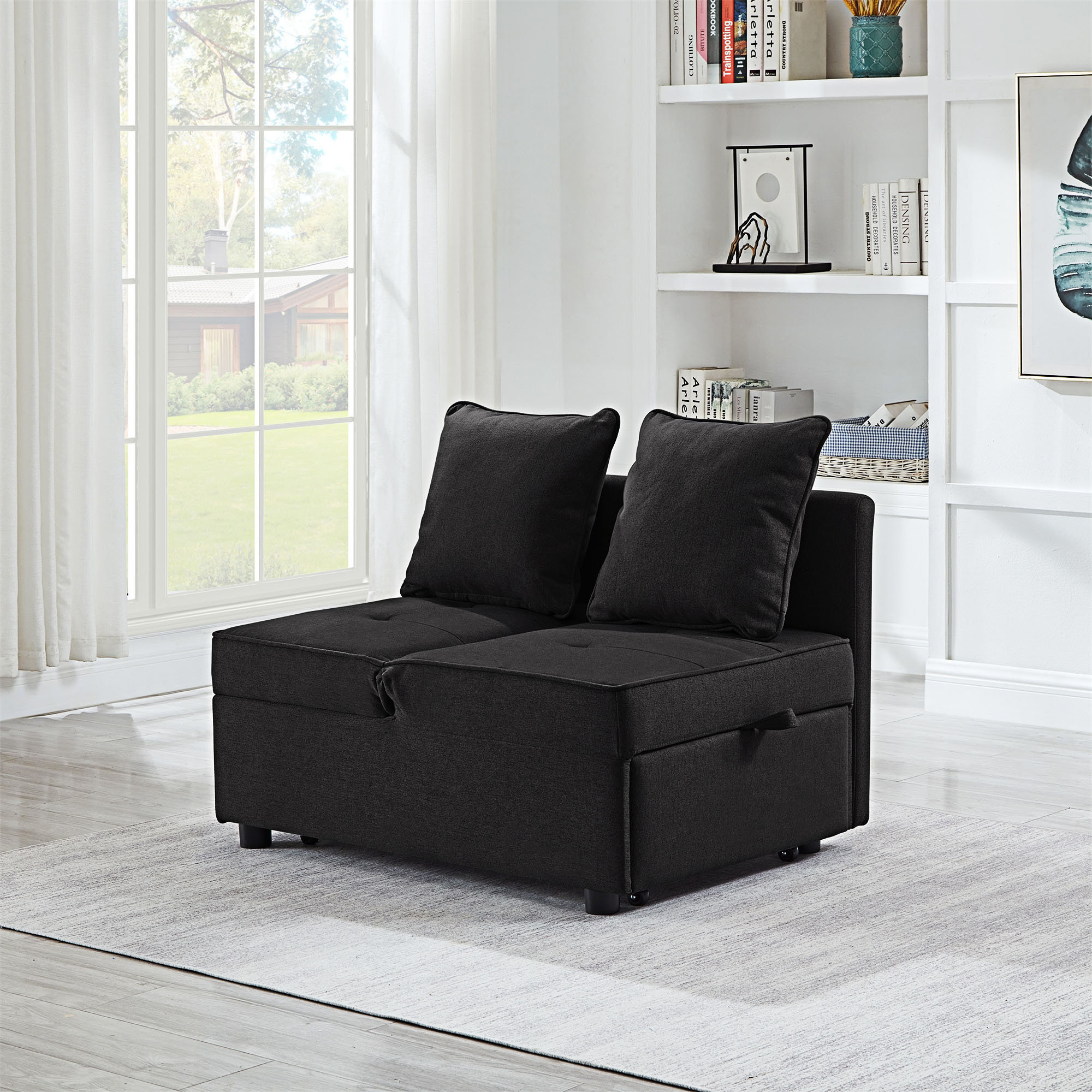 Mercer41 4 in 1 Convertible Recliner Couch Sleeper Sofa Bed | Wayfair