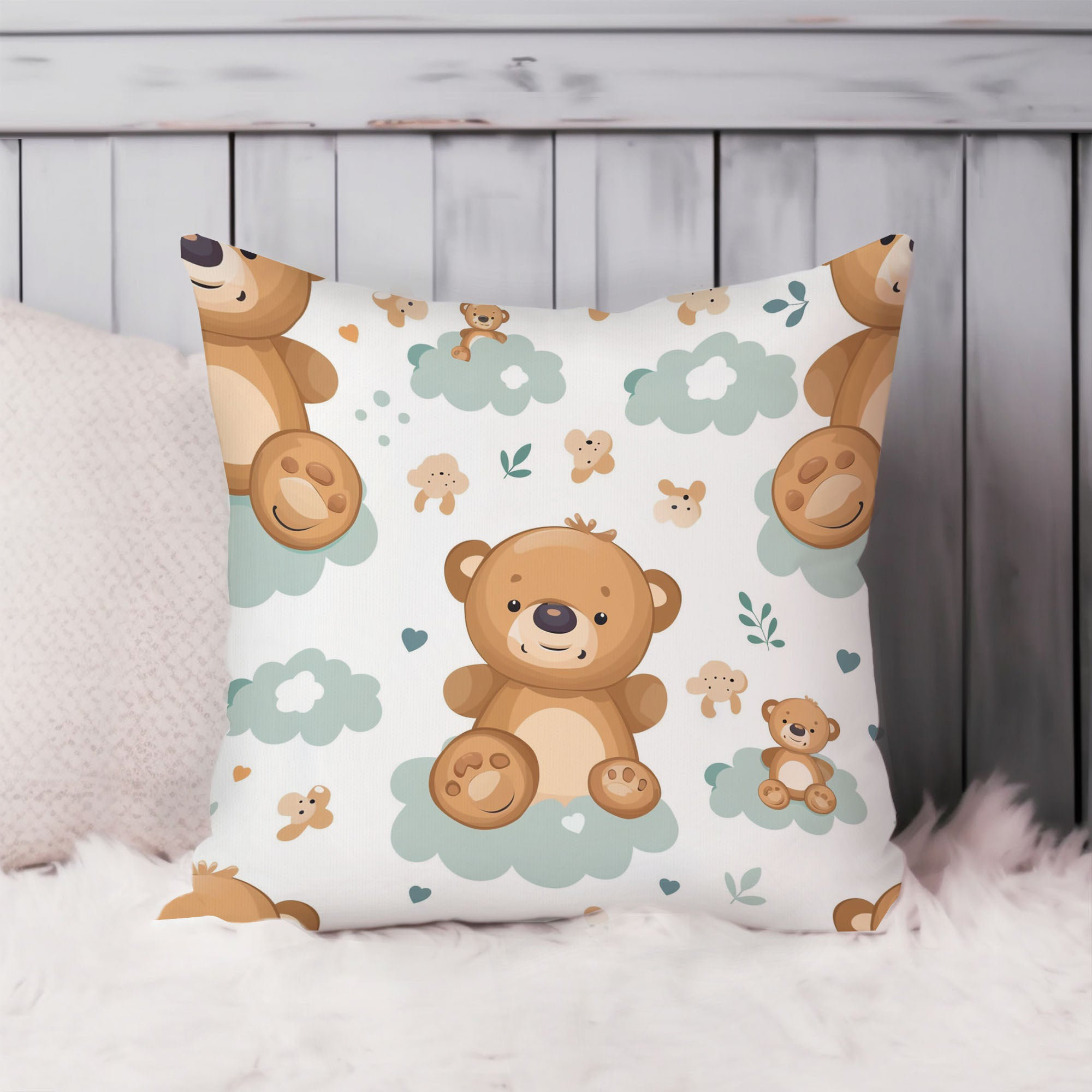 Ethan Taylor Cute Teddy Bear Patttern I Pillow Cover | Wayfair