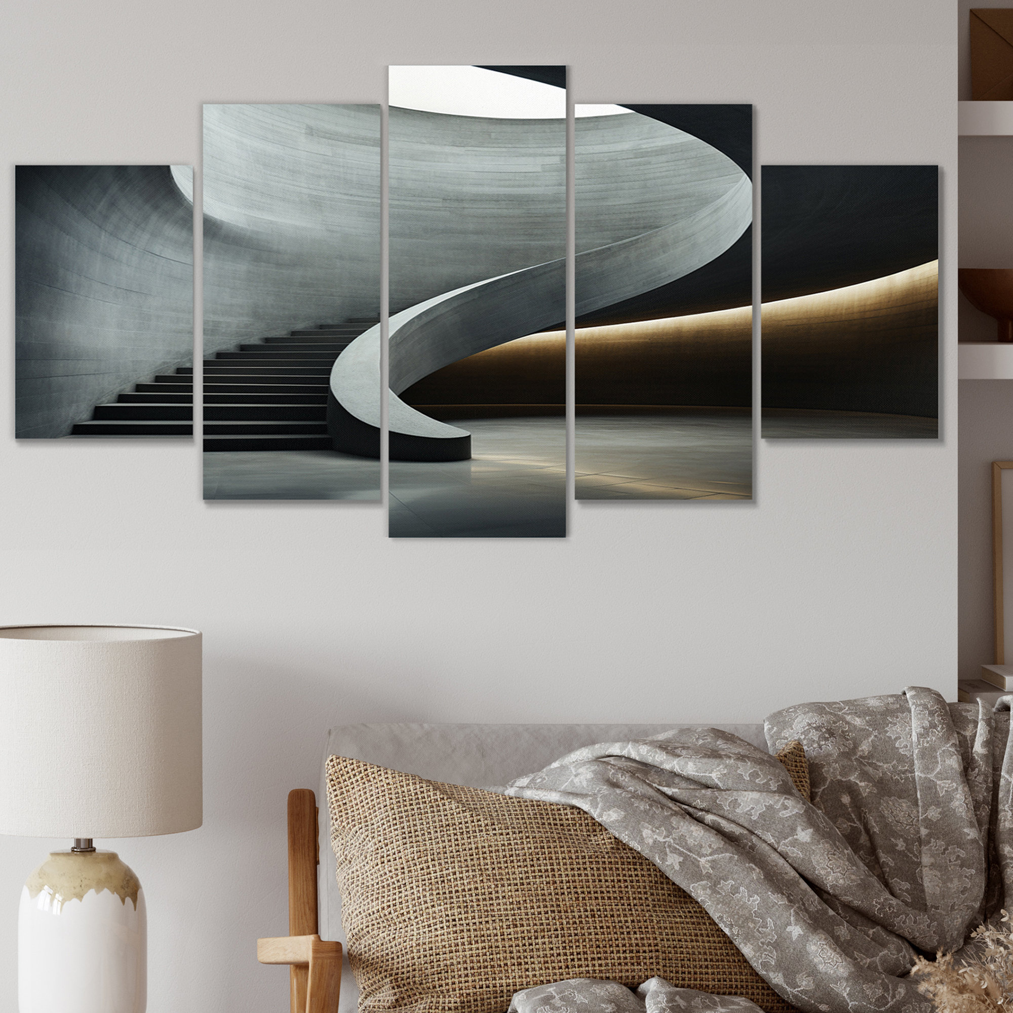 Latitude Run® Grey Concrete Canvas Subtle II - Architecture Metal Wall ...