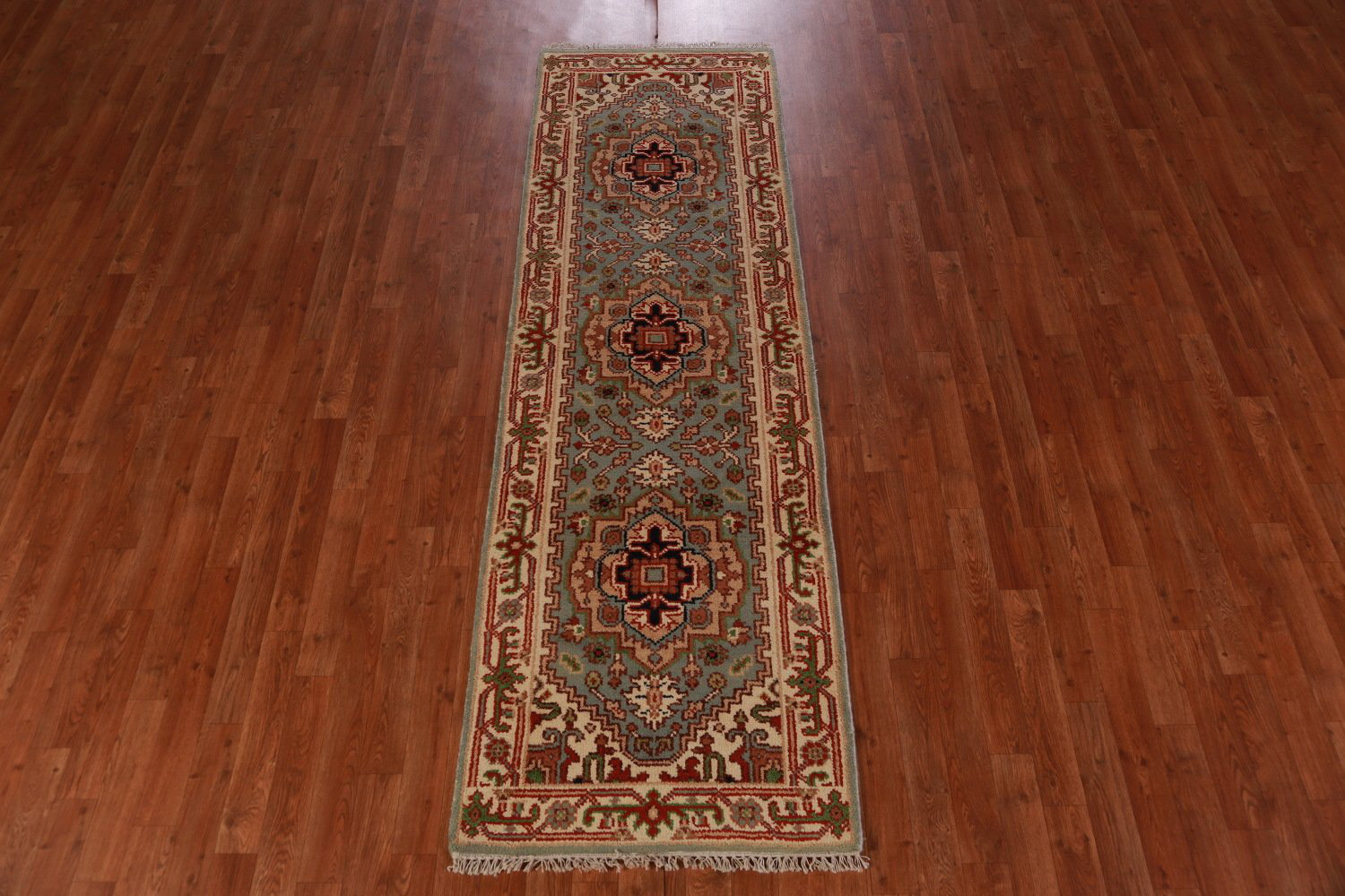 Bloomsbury Market Aqua Green Geometric Traditional Indian Runner Rug ...