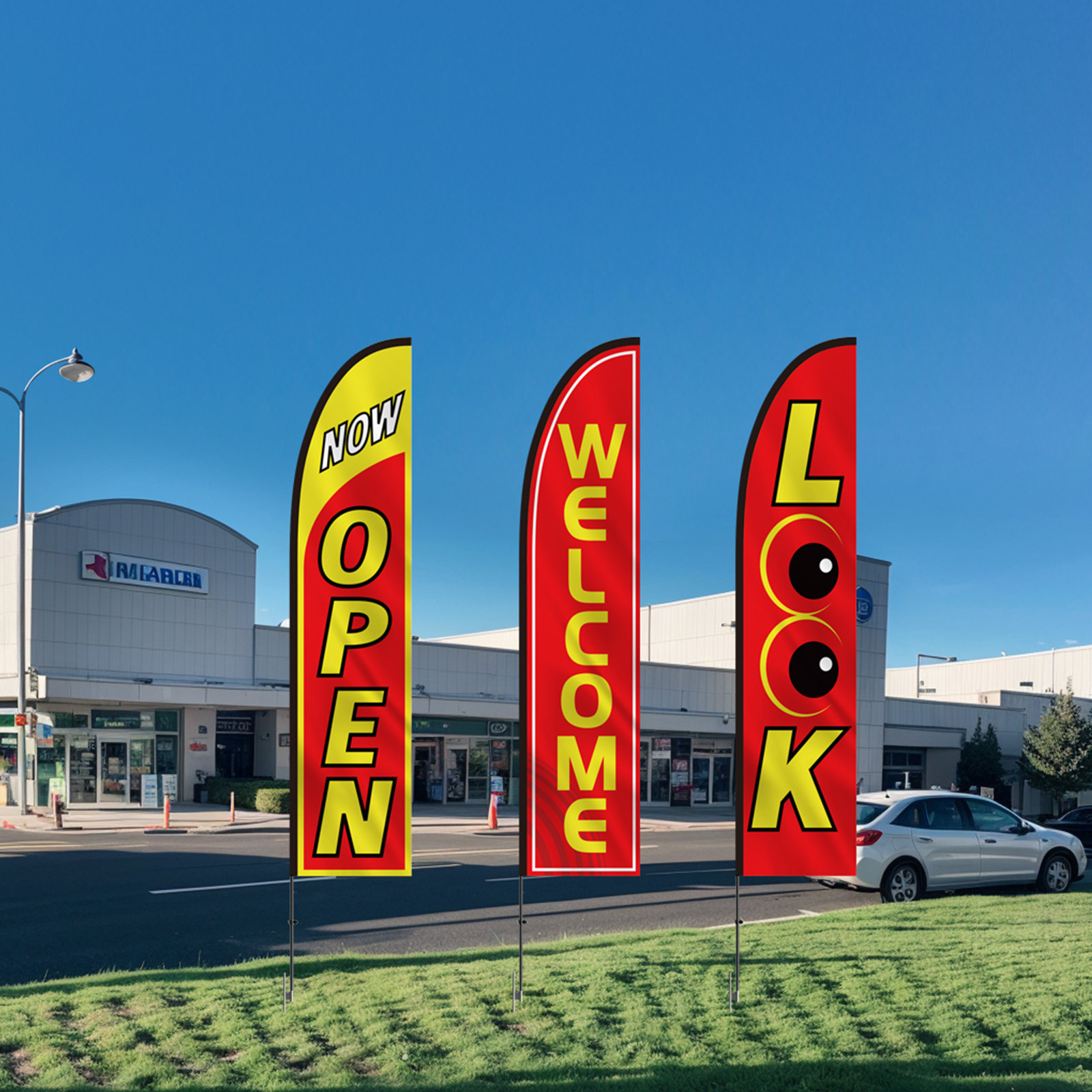 VEVOR Open Flags for Business Advertising Feather Flag Kit Open Look ...