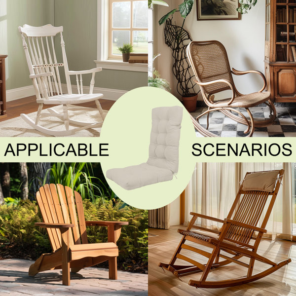 Ebern Designs Rocking Chair Cushion Non-Slip Tufted High Back Rocking ...