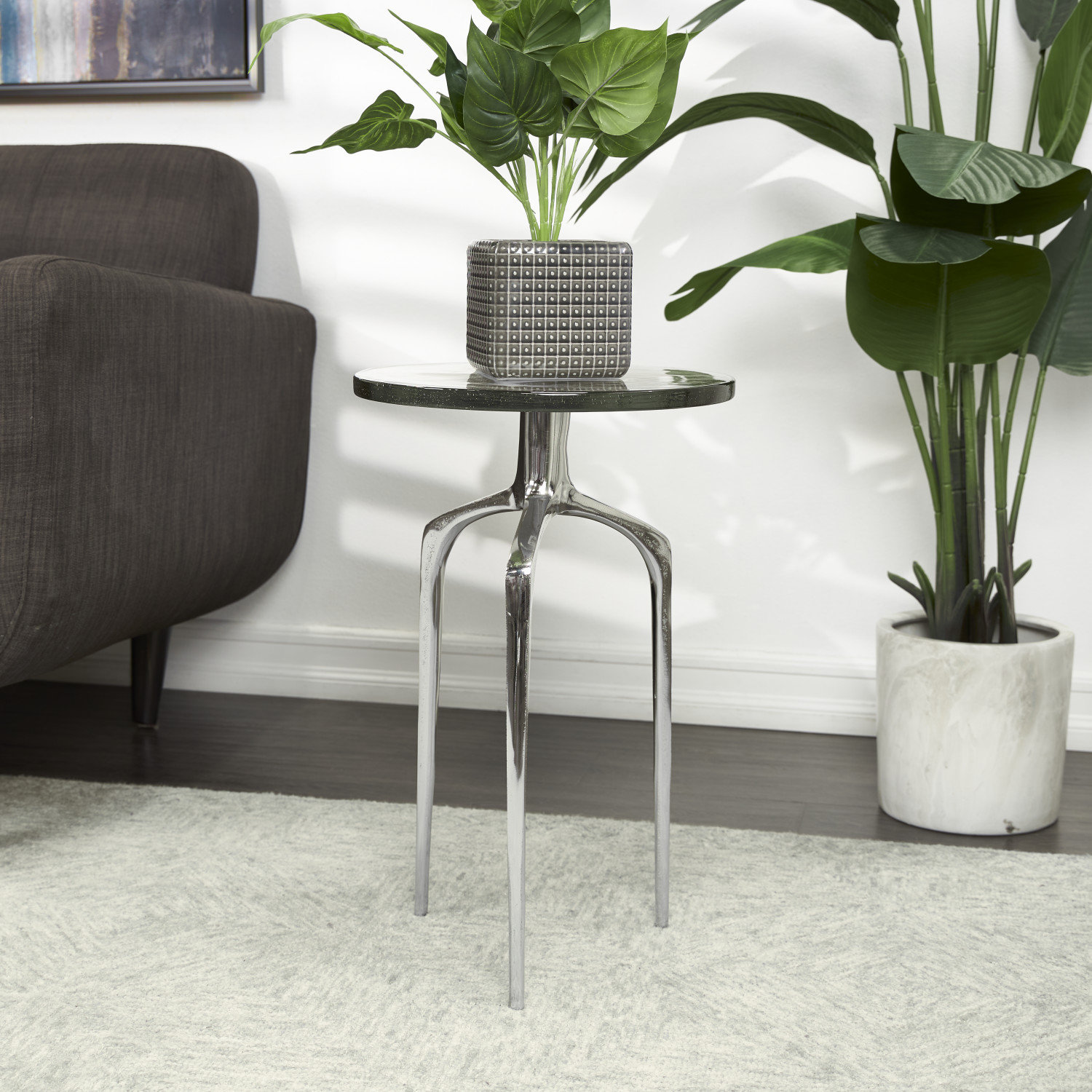 Wade Logan® Carolan Glass Cross Legs End Table & Reviews | Wayfair