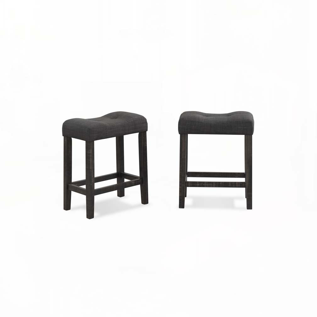 Latitude Run® Fabric Upholstered Wood Bar Stools Set with Button Tufted ...