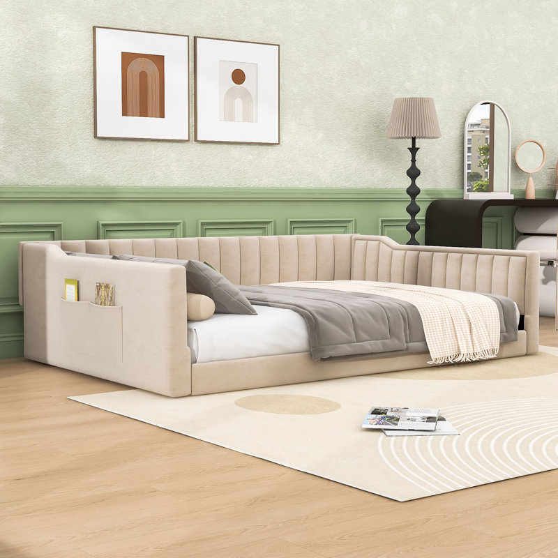 Mercer41 Upholstery Daybed with Storage pocket | Wayfair