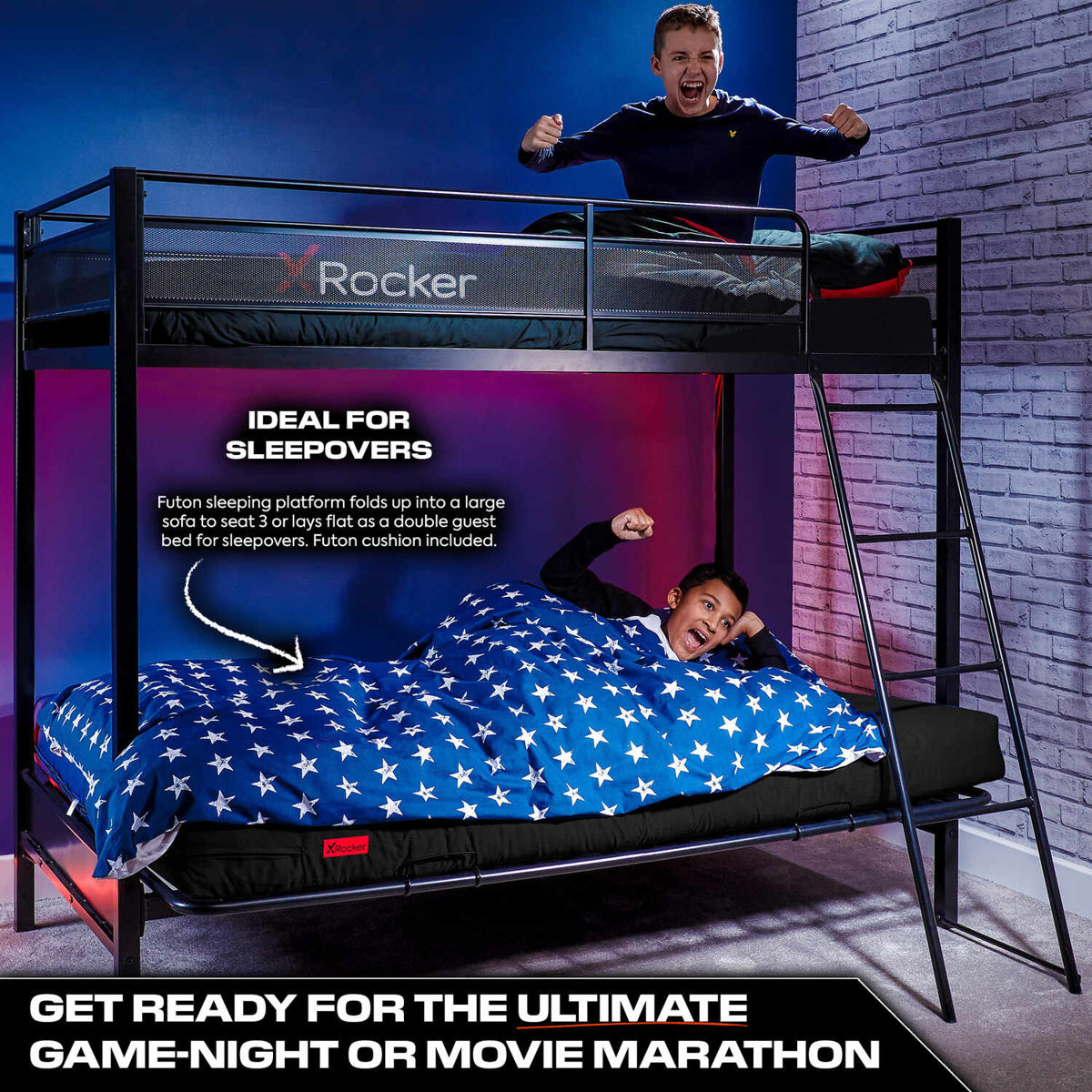 X Rocker Stronghold (4'6) High Sleeper Bunk Bed & Reviews | Wayfair.co.uk
