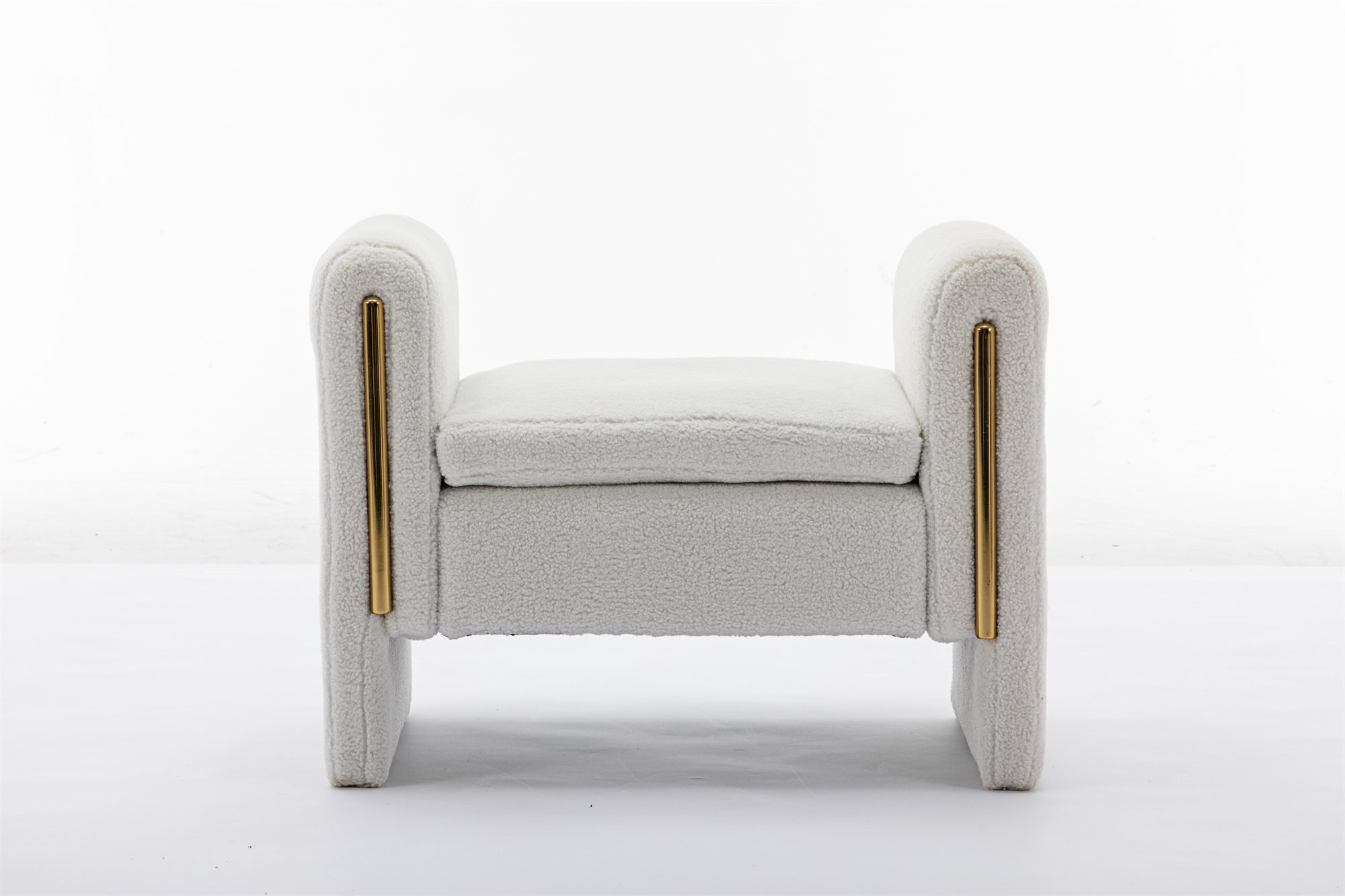 Mercer41 Teddy Fabric Single Bench Shoe Bench Makeup Bench For Bedroom ...