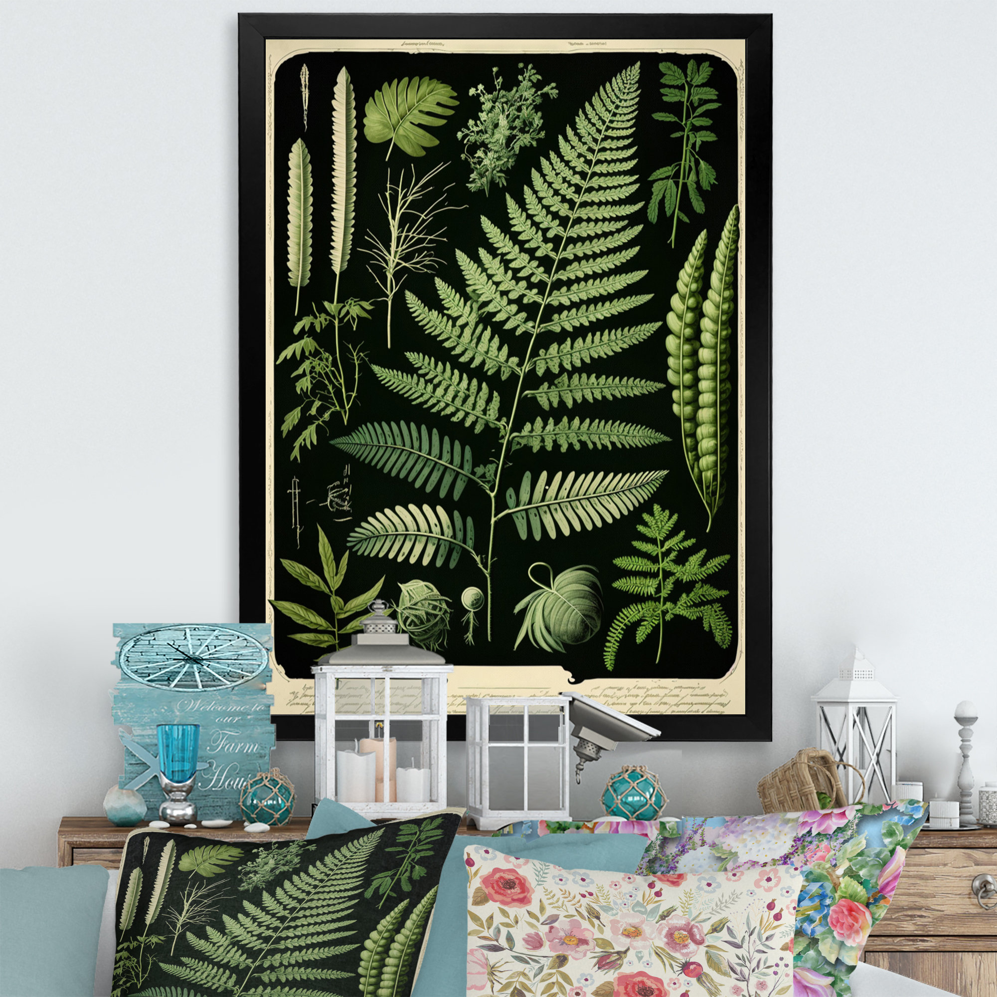 Bay Isle Home™ Fern On Retro Victorian Chart III - Floral Ferns Canvas ...