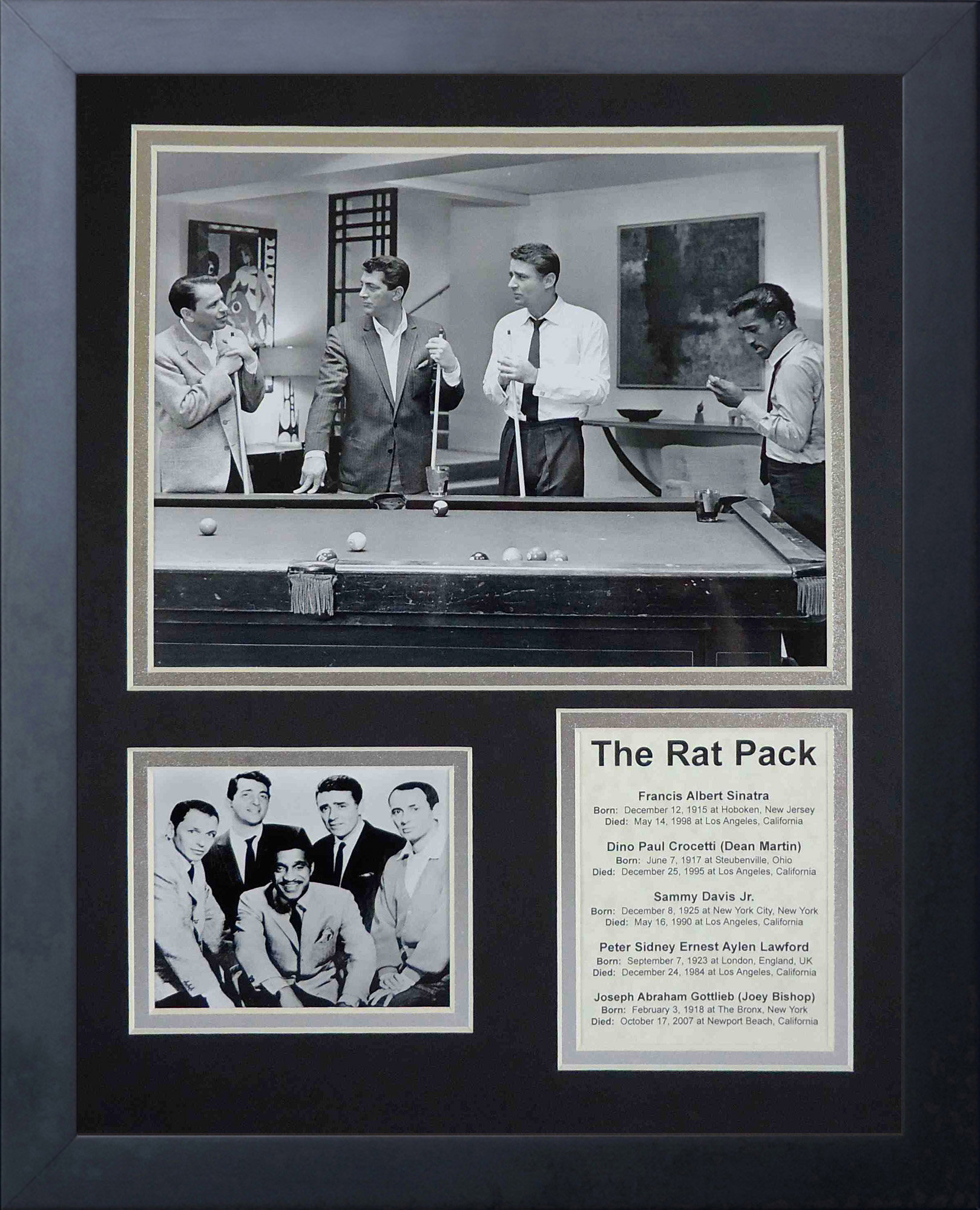 Legends Never Die The Rat Pack Pool Framed Memorabilia & Reviews ...
