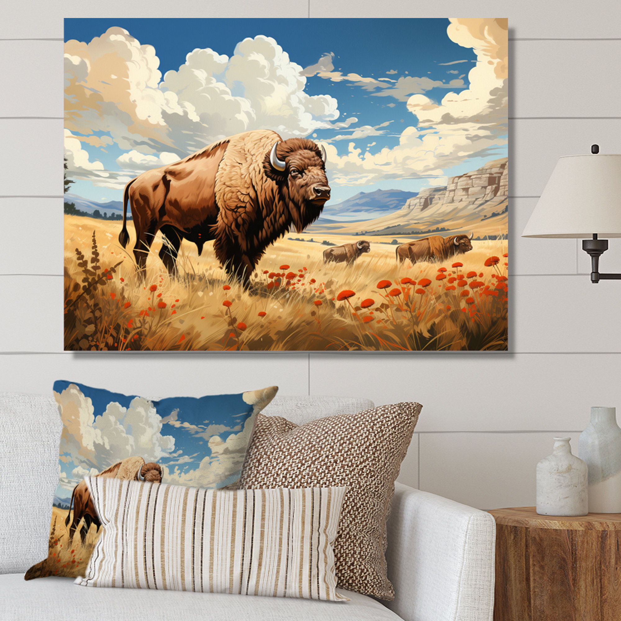 Union Rustic Prairies Buffalo National Park I - Animals Wall Art Prints ...