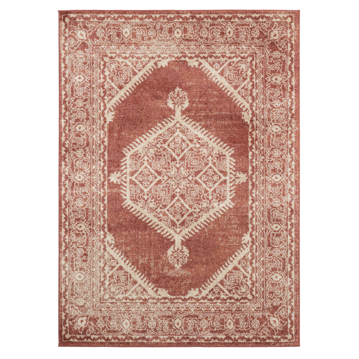 World Menagerie Hicklin Oriental Brick Red Area Rug | Wayfair