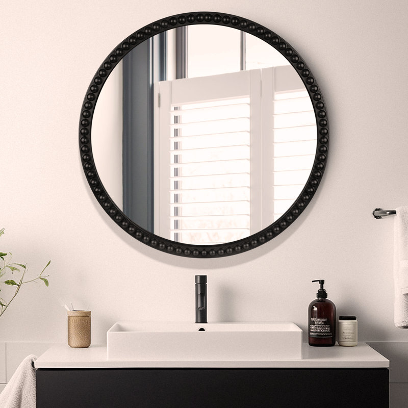 Dakota Fields Chelbe Round Wood Wall Mirror | Wayfair